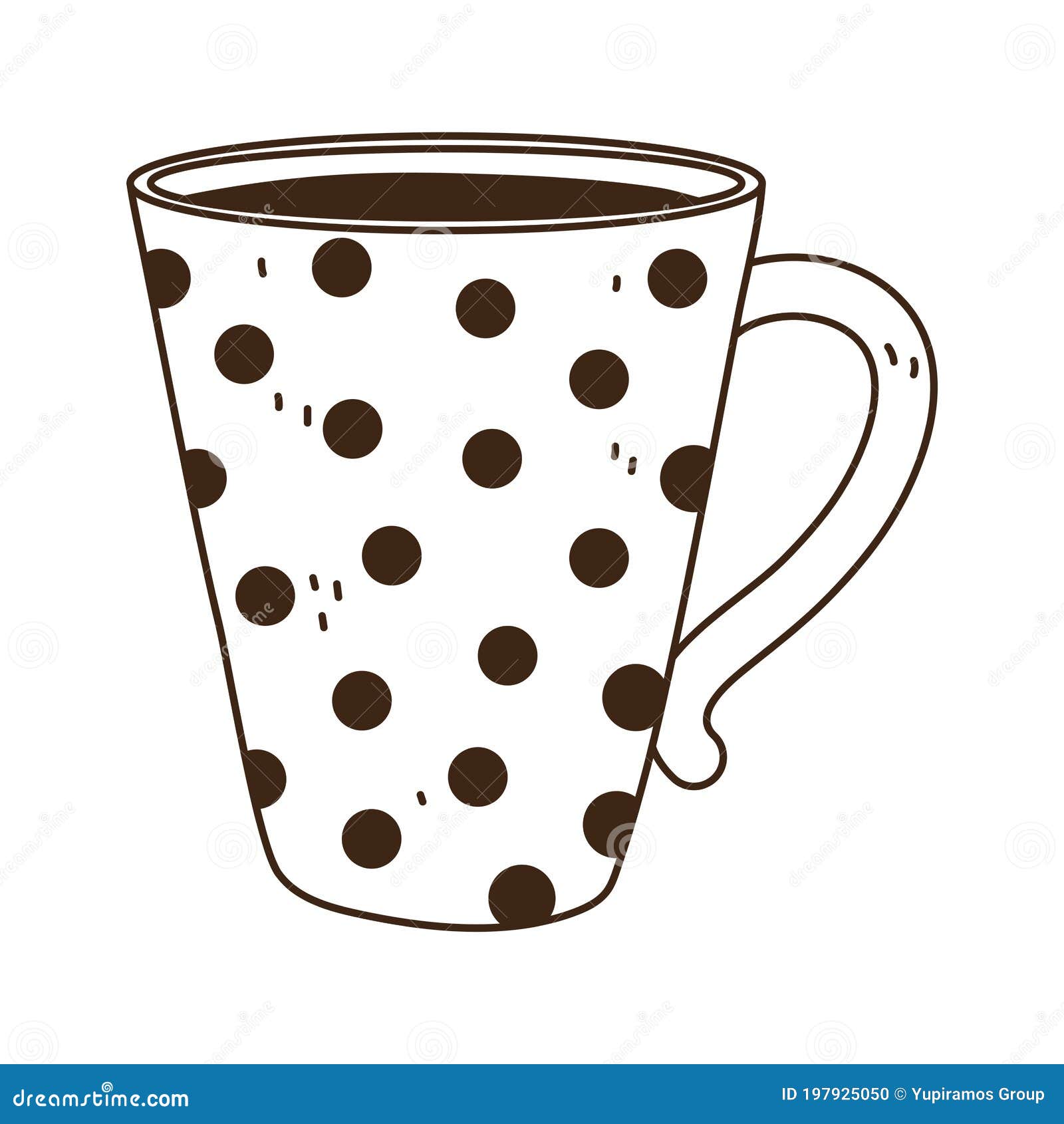 Coffee Dotted Cup Line Icon Style Stock Vector - Illustration of ...