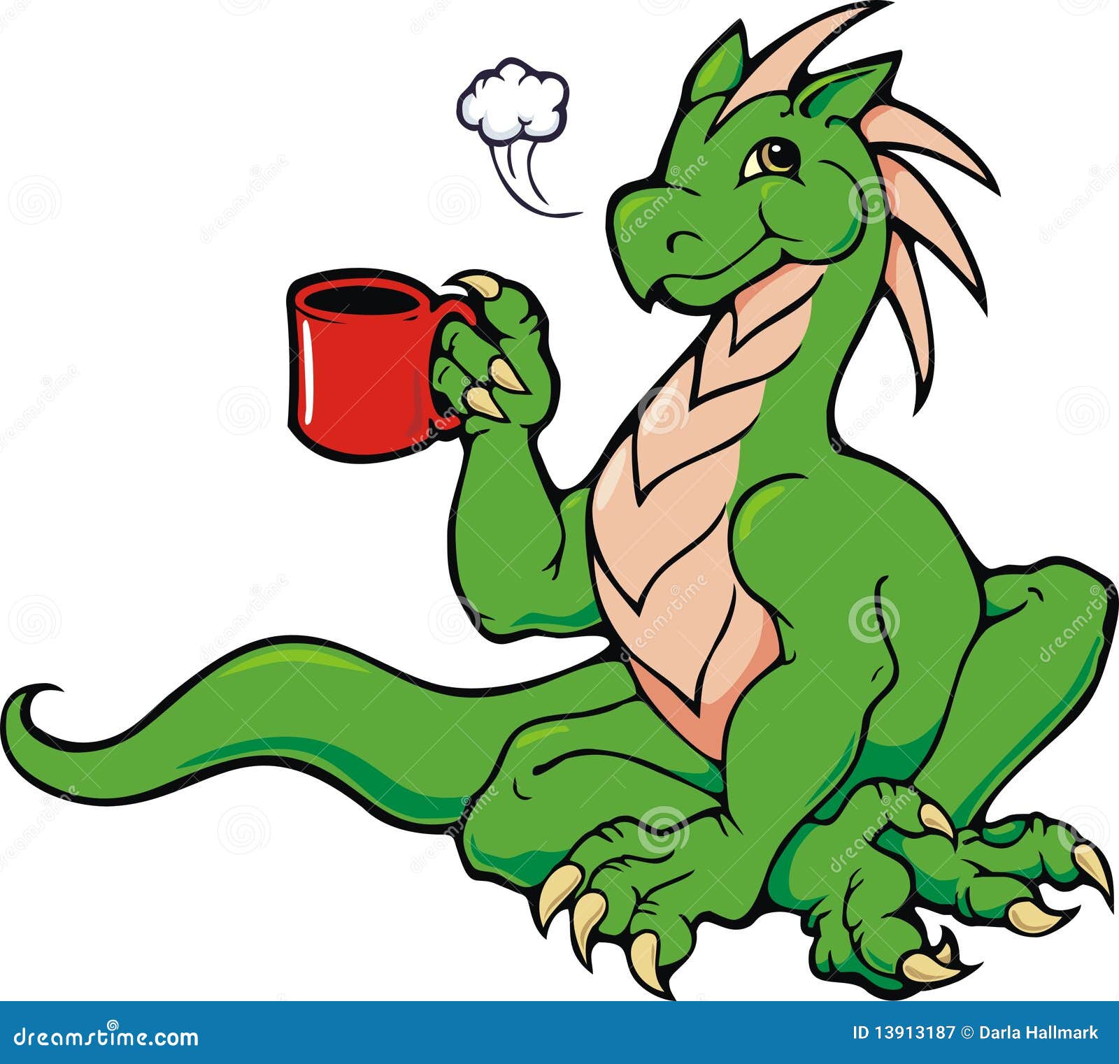 Coffee Dragon stock vector. Illustration of humor, drink - 13913187
