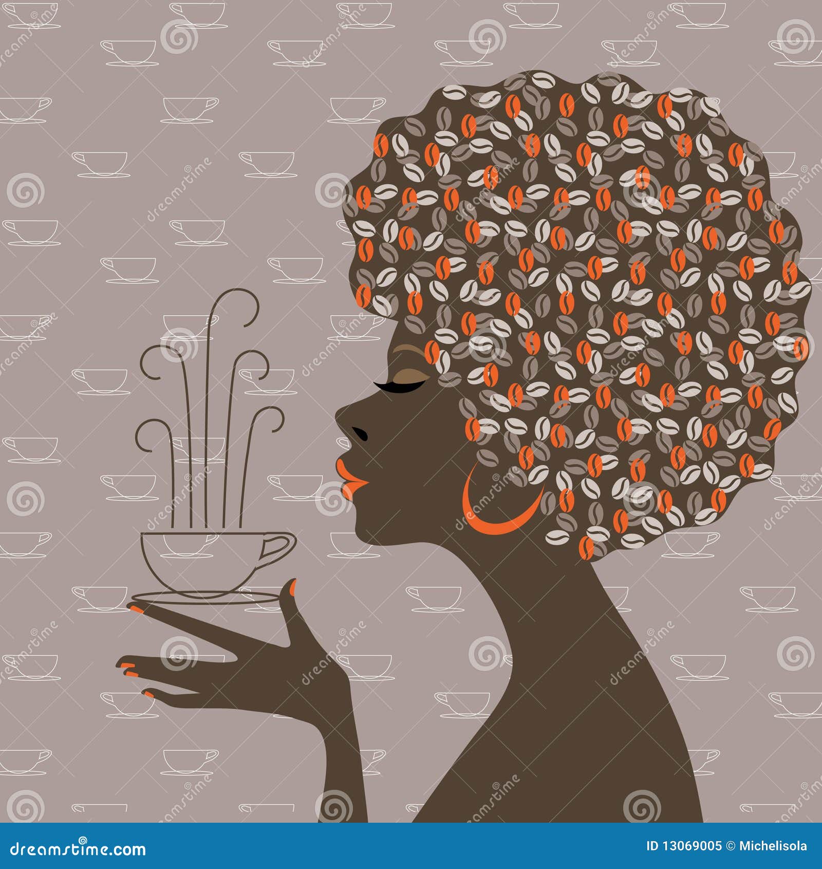 Coffee Dreams - Afro-american Women Stock Vector - Illustration of ...
