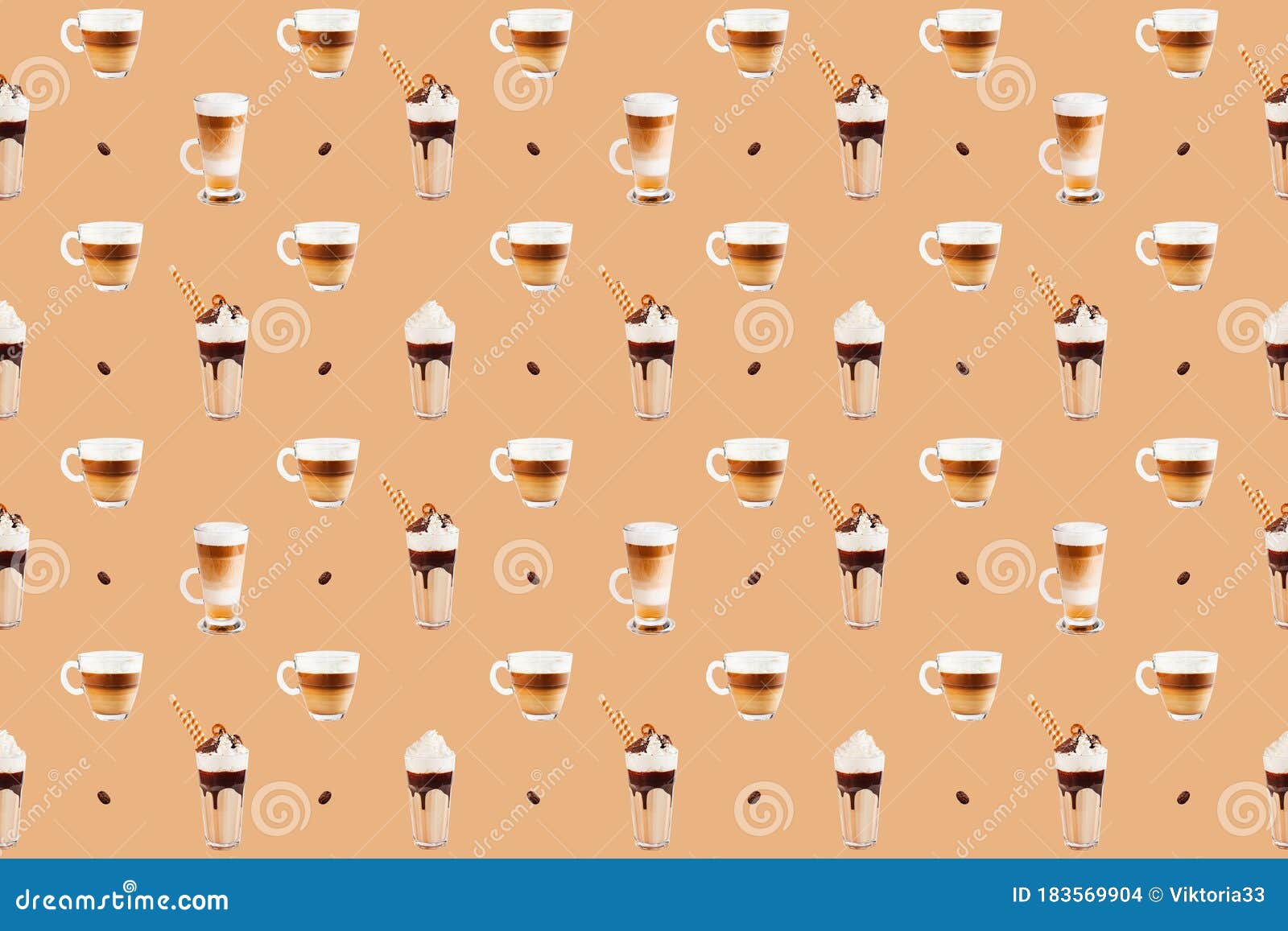 Coffee Drink Collection. for Menu Design. Various Coffee Drinks Set ...