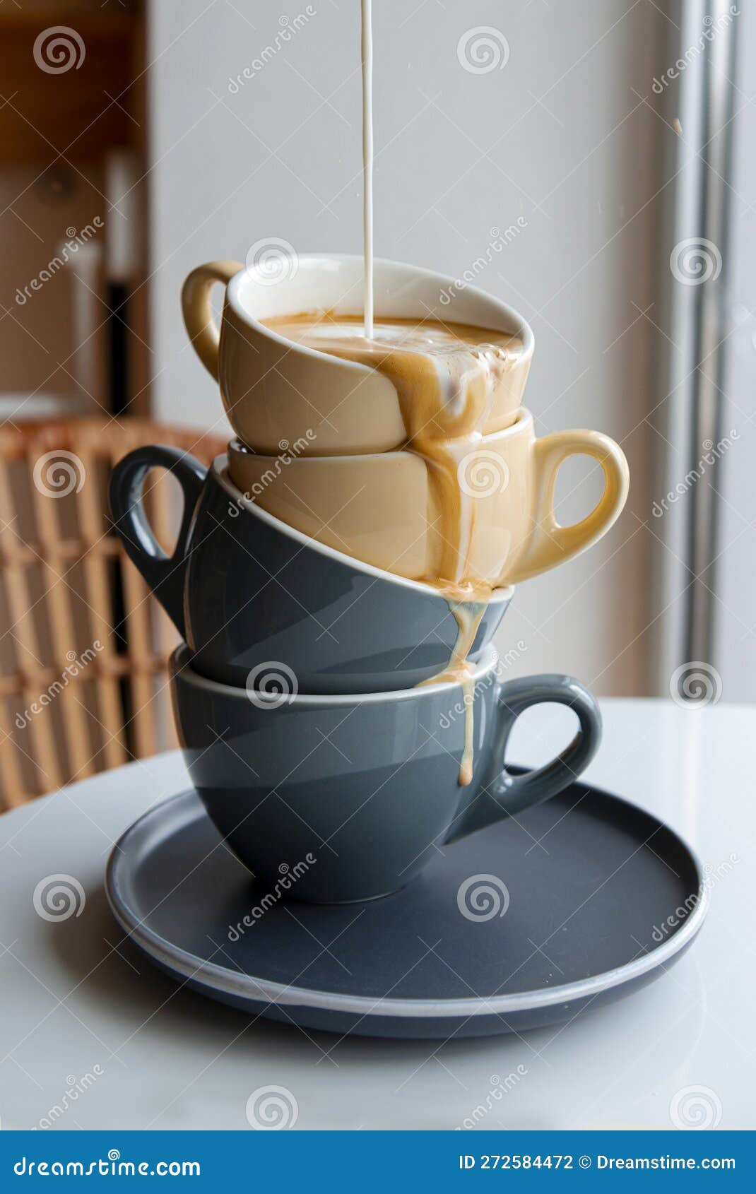 Coffee Drink Pouring into Cups Stock Photo - Image of ground, grain ...