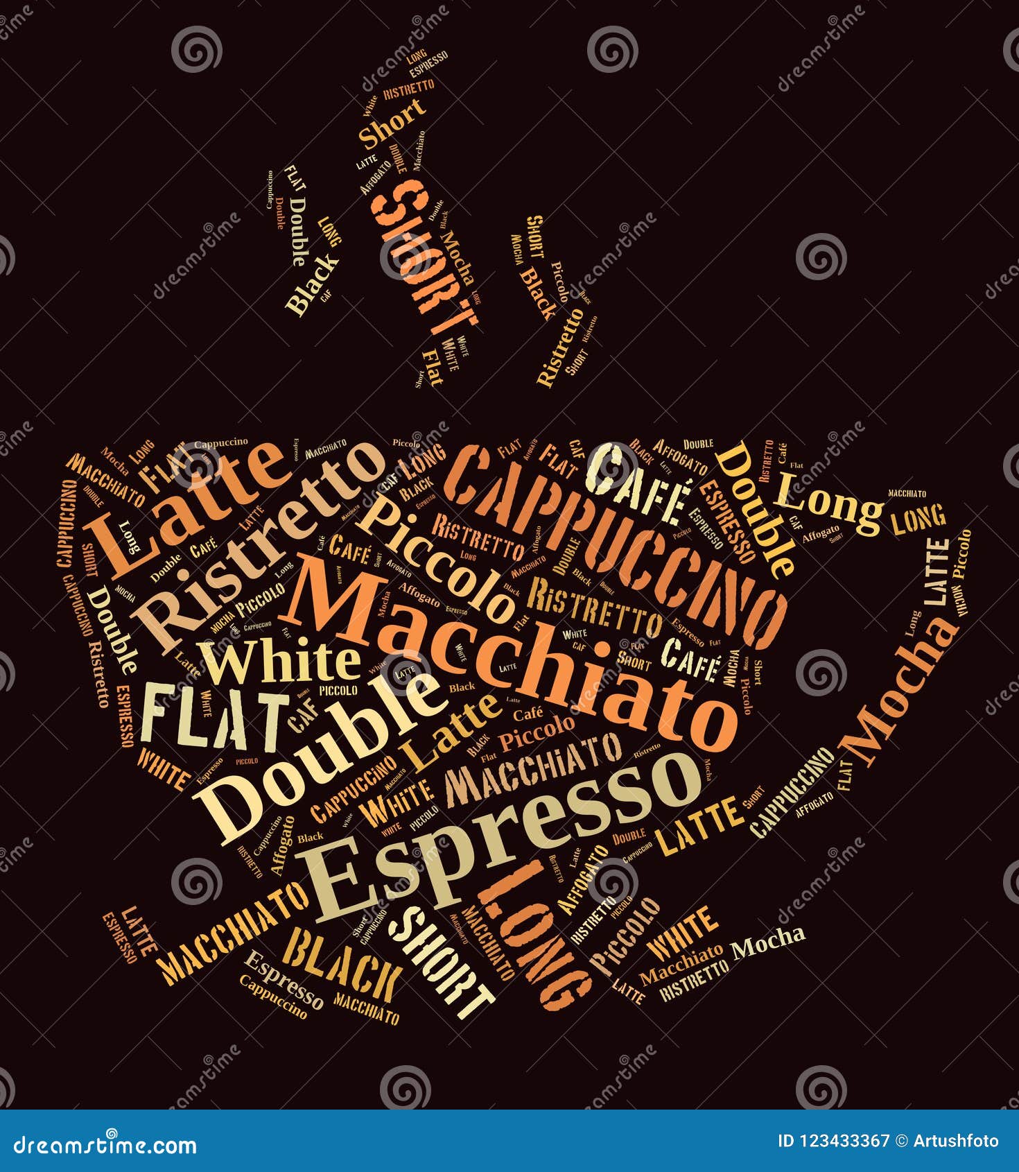 Affogato Word Text Logo With Coffee Cup Symbol Idea Typography Vector ...