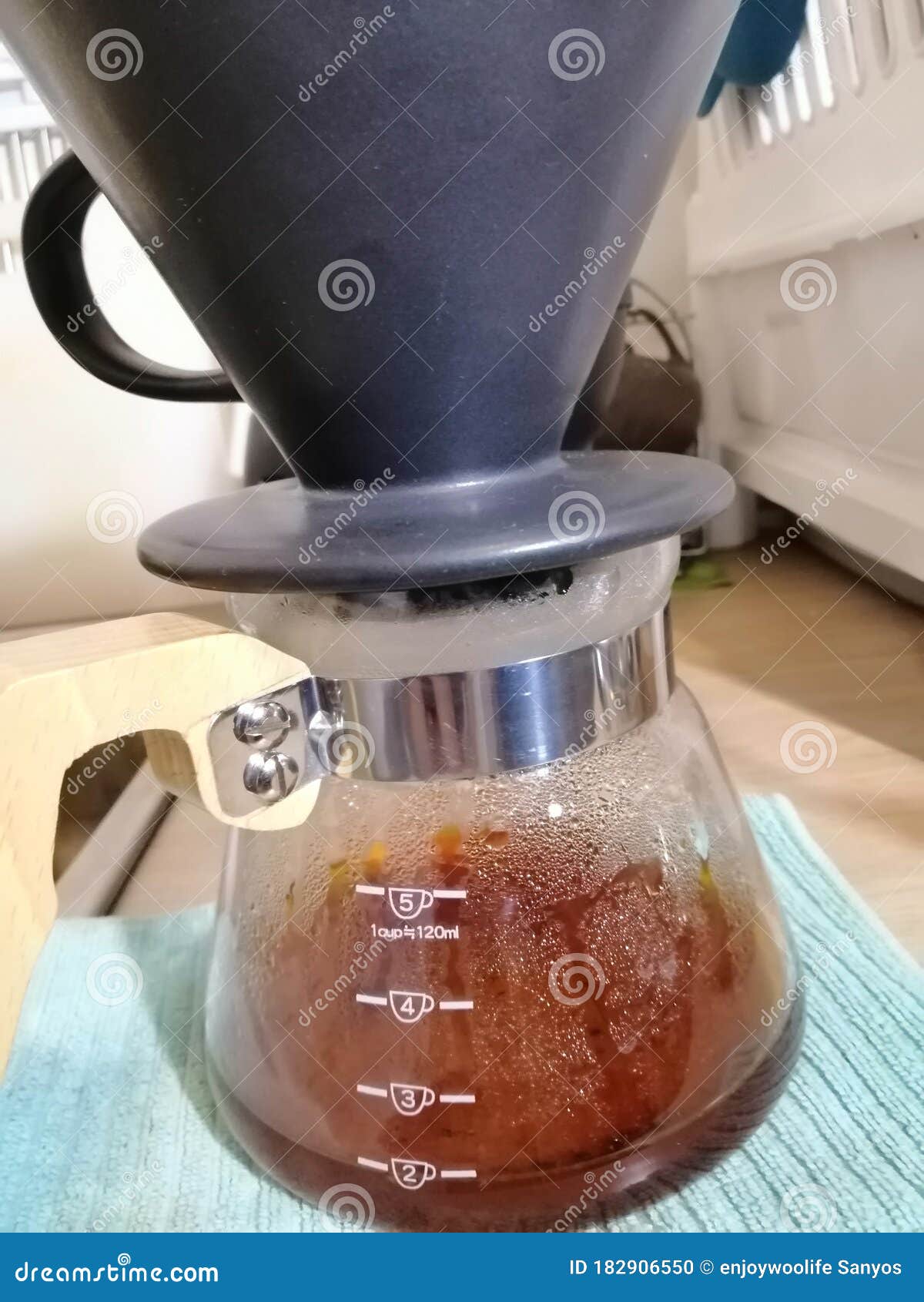 The Coffee Drip Maker Home Made and Easy Processing at Home. Stock ...