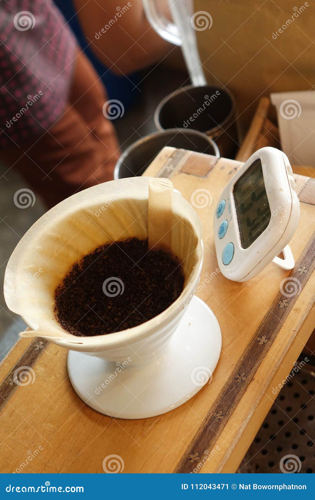 Coffee in Dripping Filter on Stand Stock Image - Image of brew, holding ...