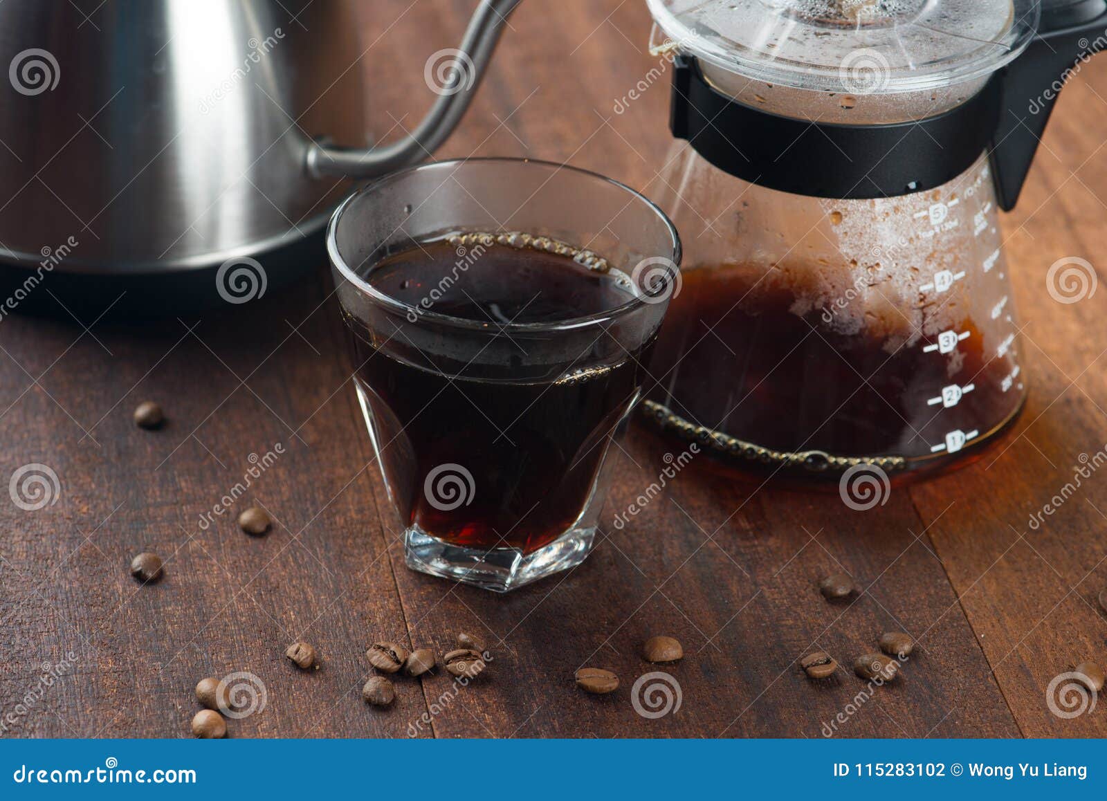 Coffee drippng set stock photo. Image of drink, glass - 115283102