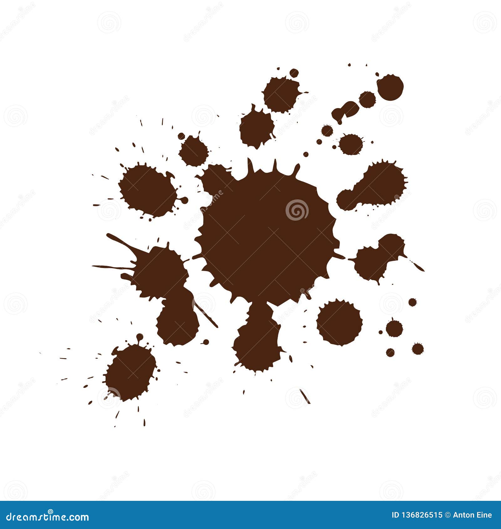 Coffee Drop Stains Isolated on White Background Stock Vector ...