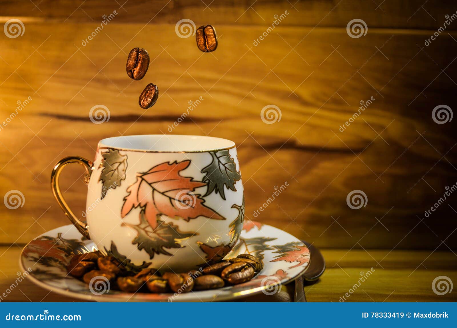Coffee drops into the cup stock image. Image of drink - 78333419