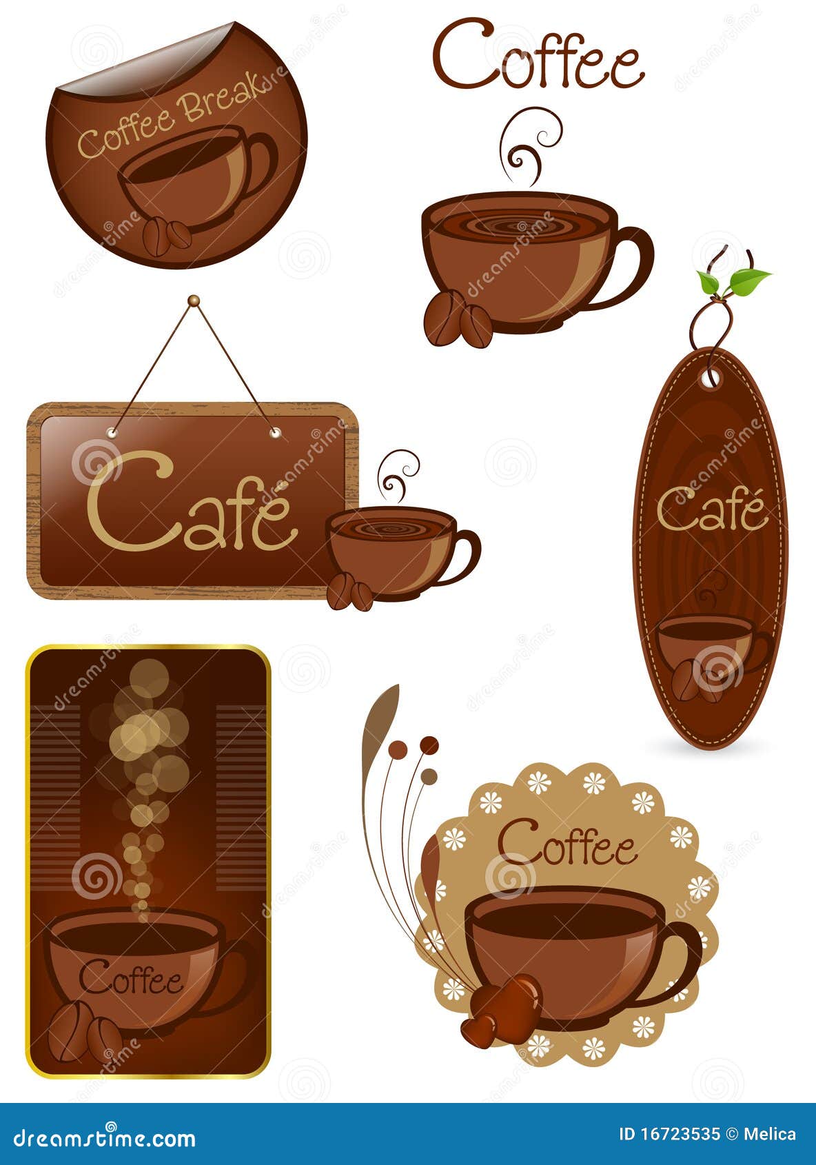Coffee Elements stock vector. Illustration of decor, beverage - 16723535
