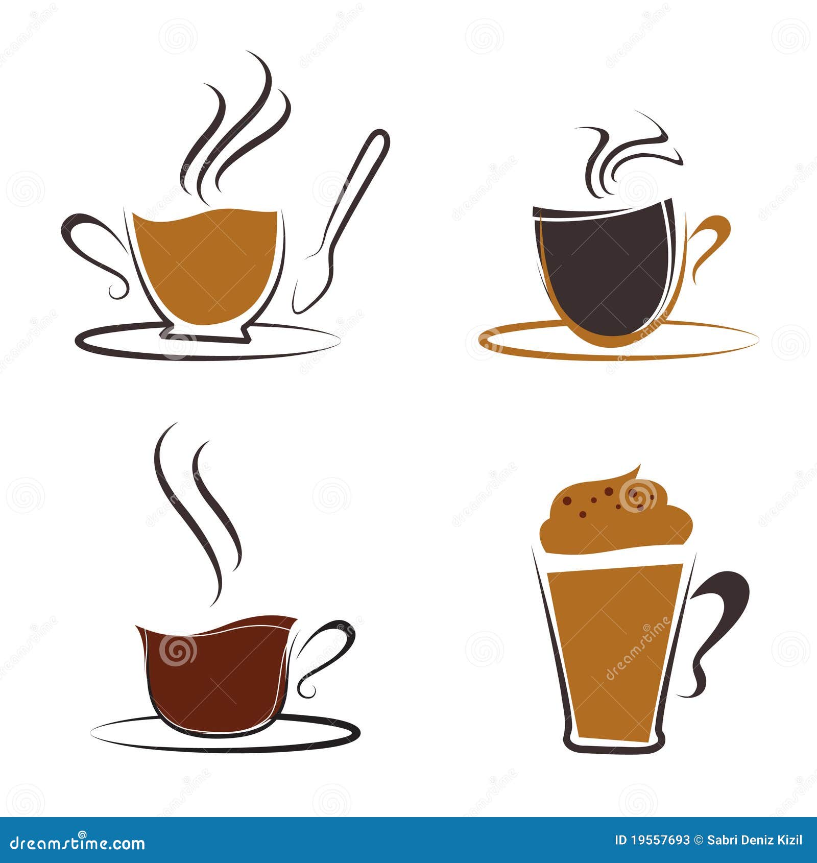 Coffee elements stock vector. Illustration of caffeine - 19557693