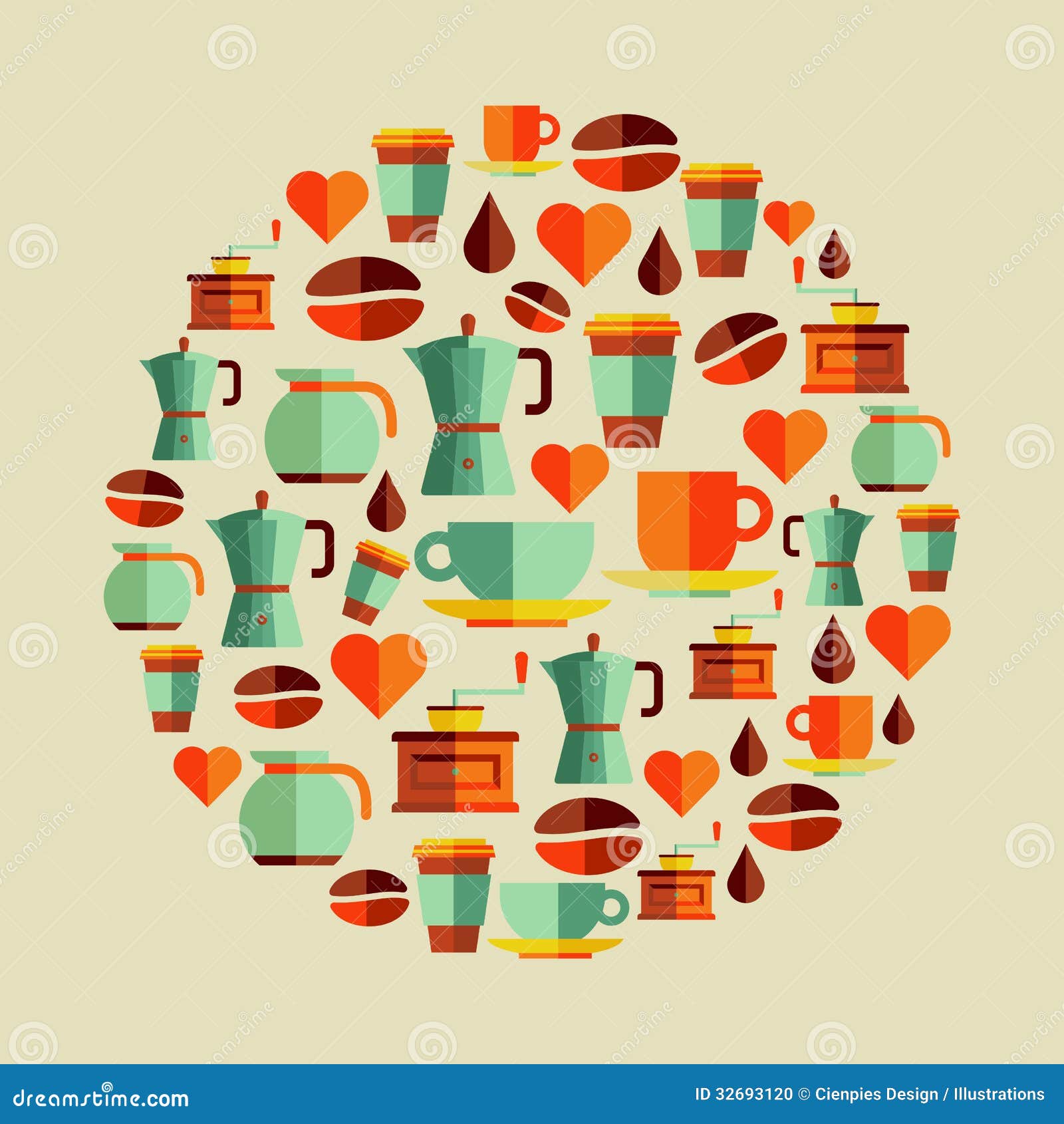 Coffee Elements Illustration Stock Vector - Illustration of good ...