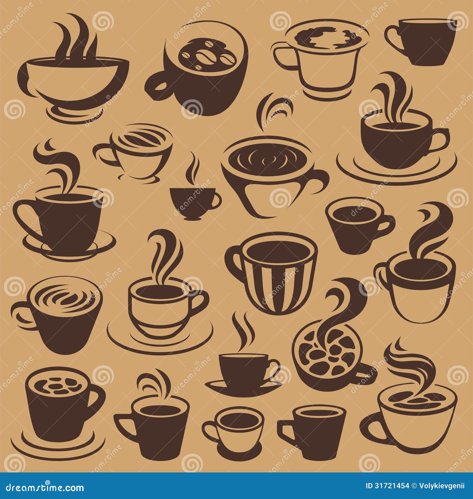 Coffee elements or logos stock vector. Illustration of cafe - 31721454
