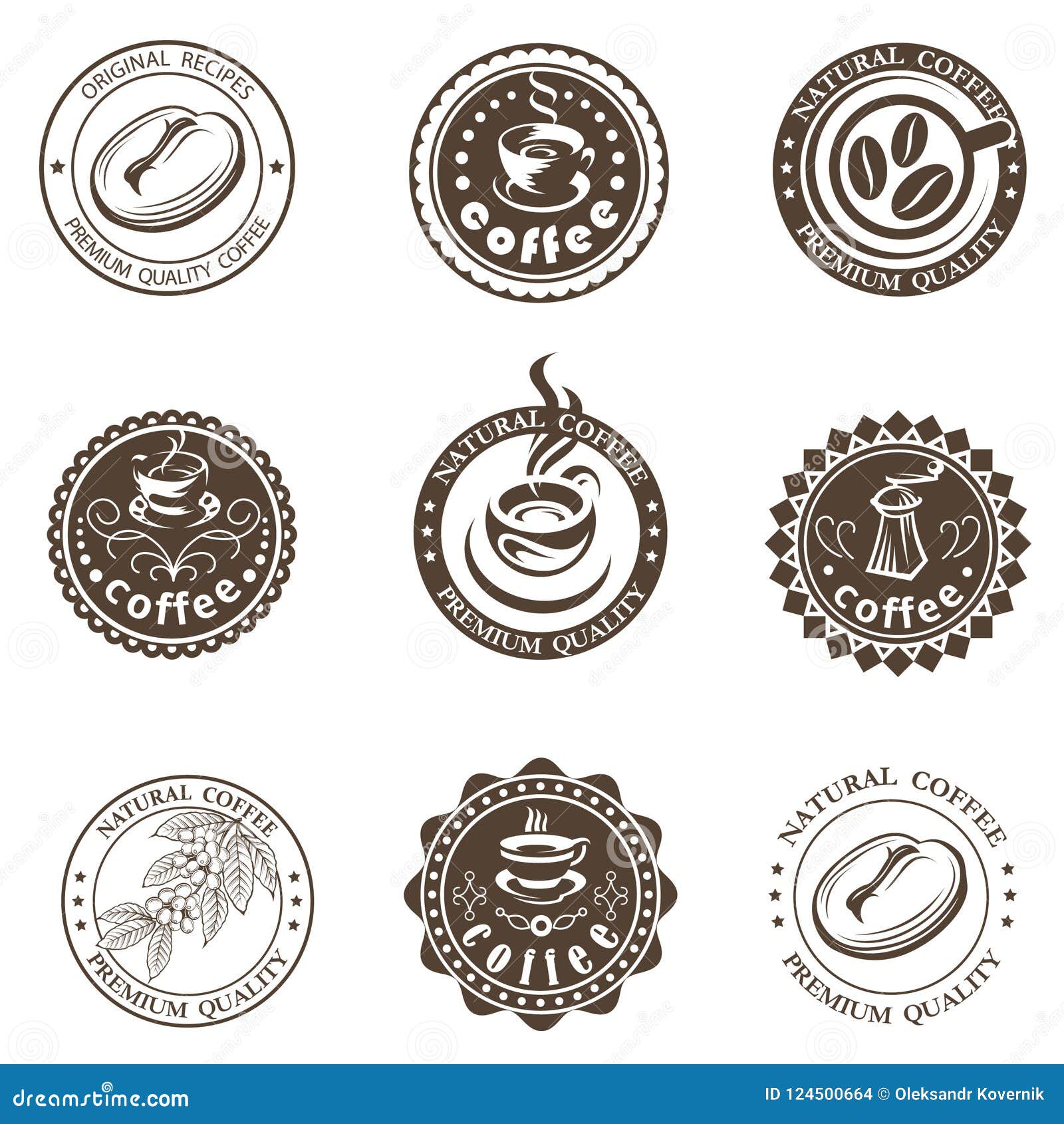 Coffee elements set stock vector. Illustration of liquid - 124500664
