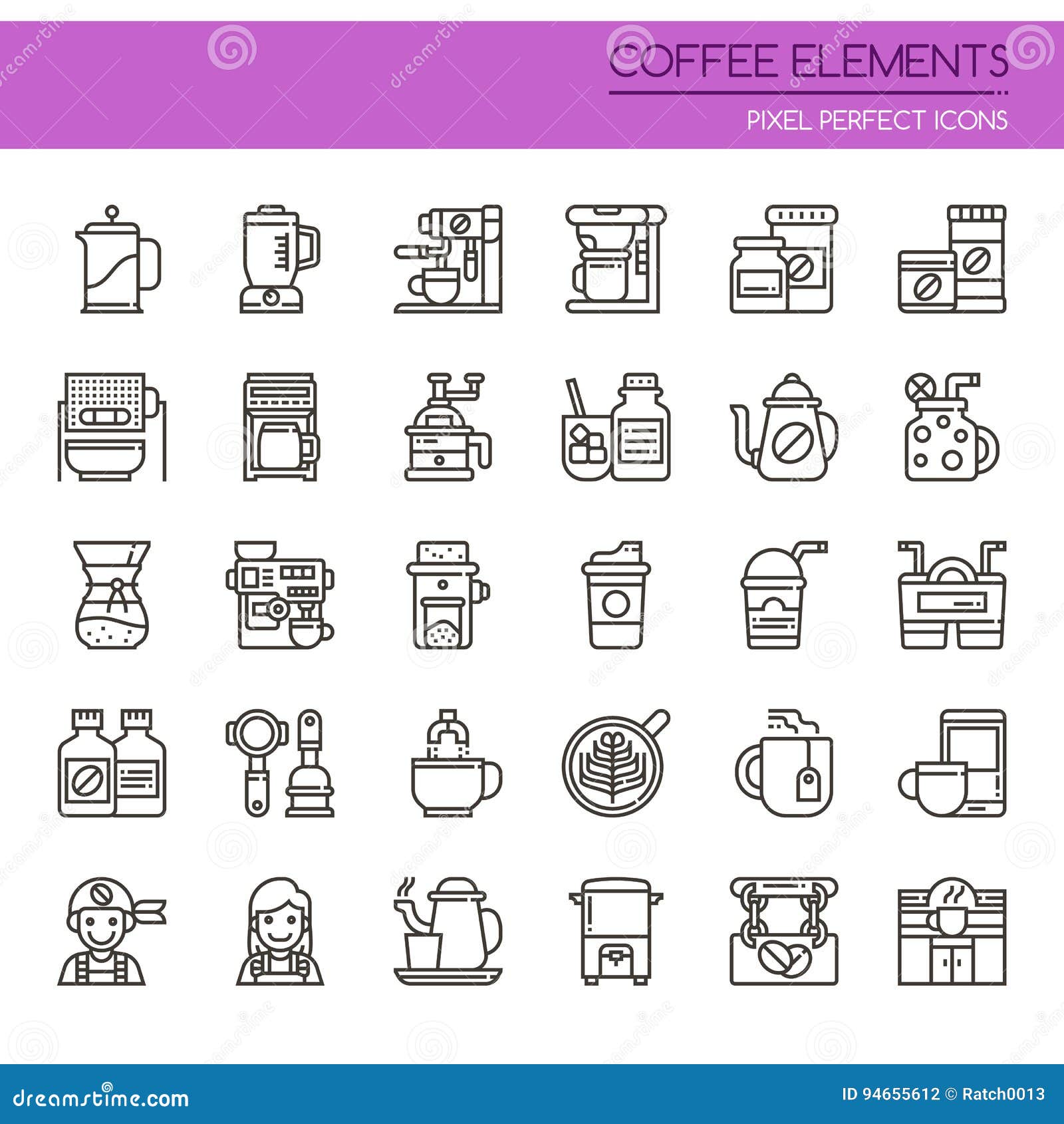 Coffee Elements stock illustration. Illustration of shop - 94655612
