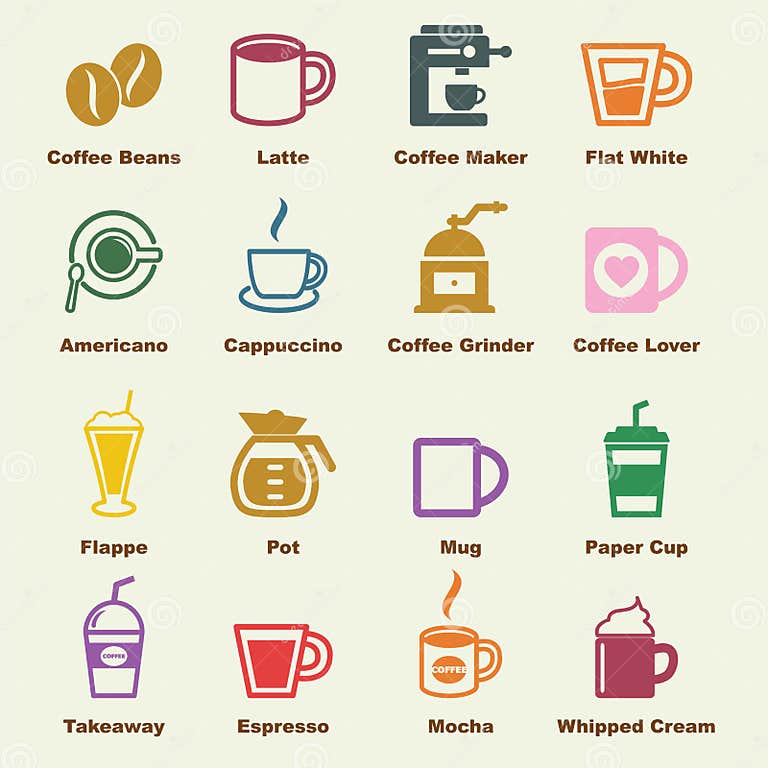 Coffee elements stock vector. Illustration of espresso - 56093087