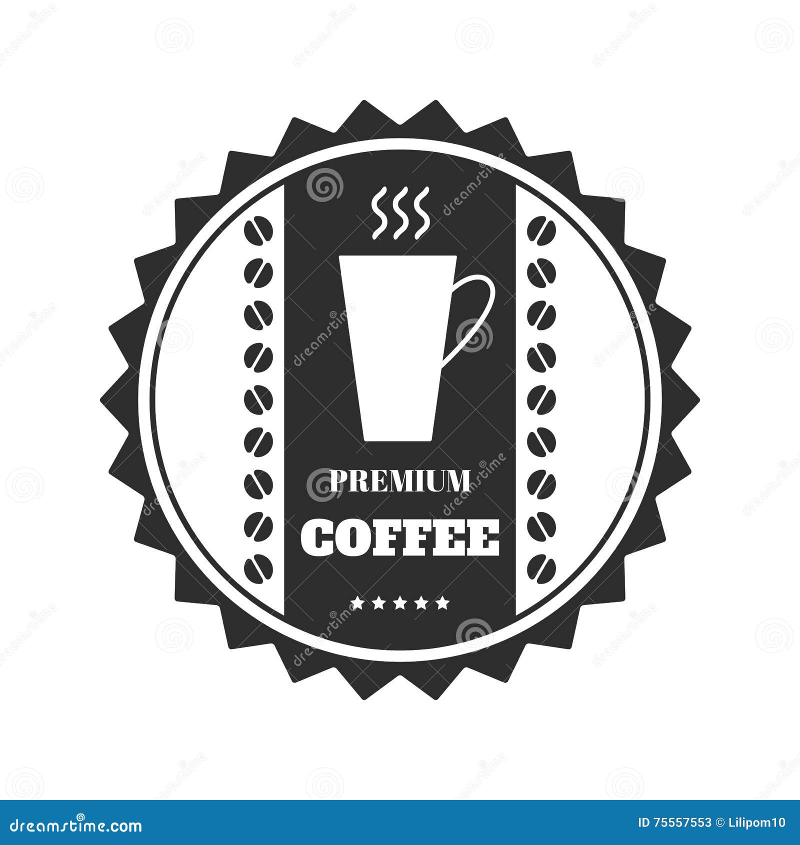 Coffee Emblem, Badge, Logo, Label Isolated on White Background. Vector ...