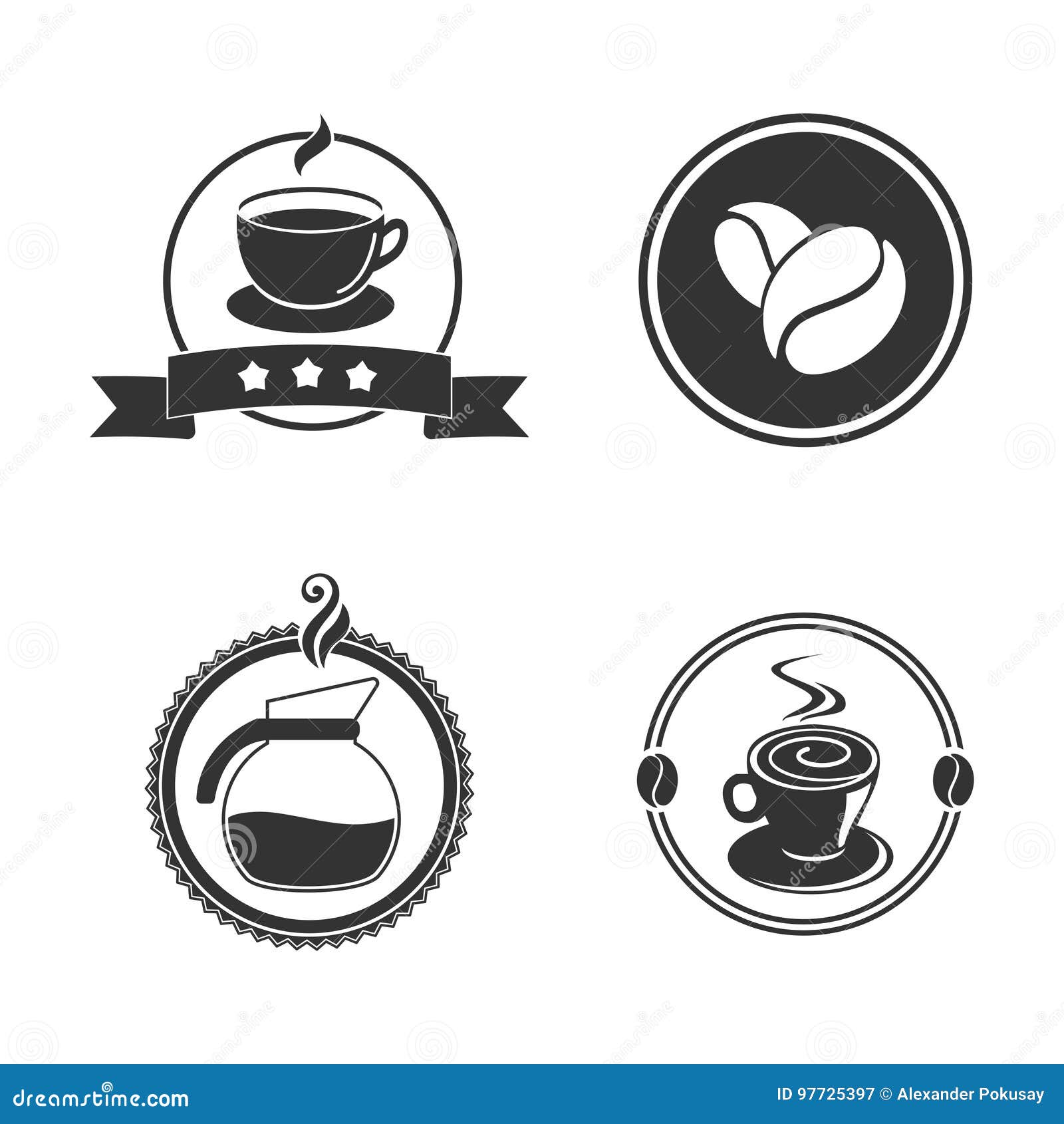 Coffee Emblem Vector Illustration Stock Vector - Illustration of young ...