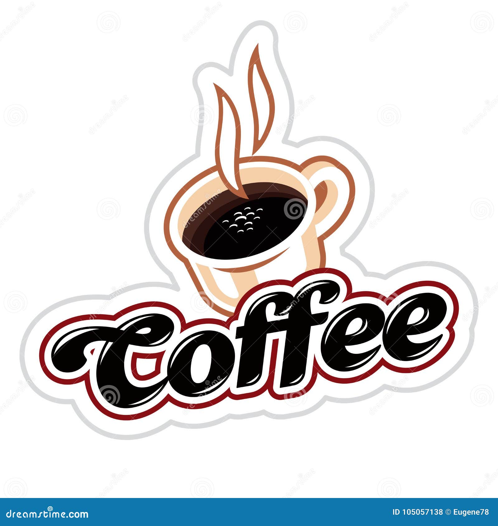 Coffee emblem stock vector. Illustration of fast, logotype - 105057138