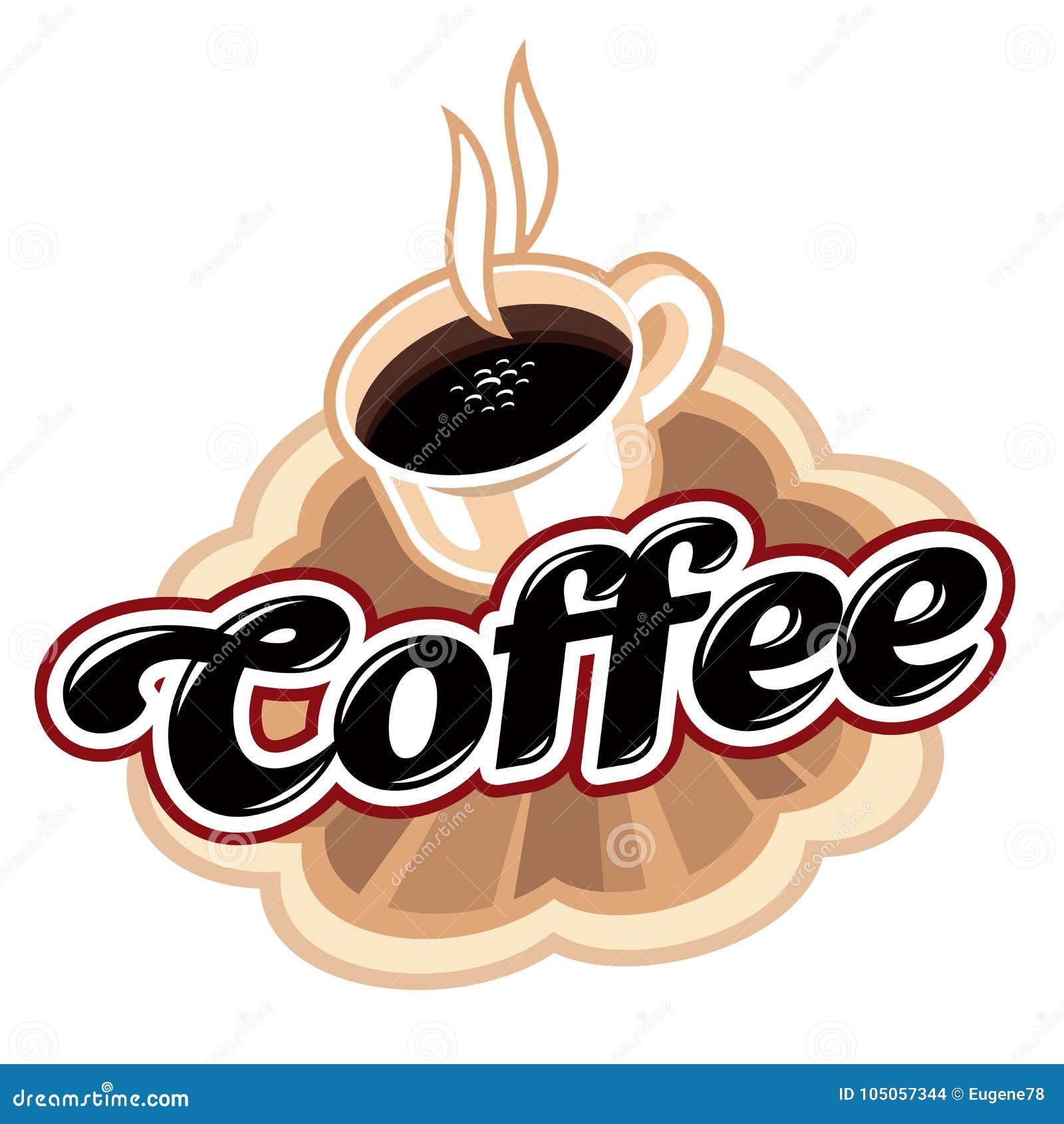 Coffee emblem stock vector. Illustration of emblem, coffee - 105057344