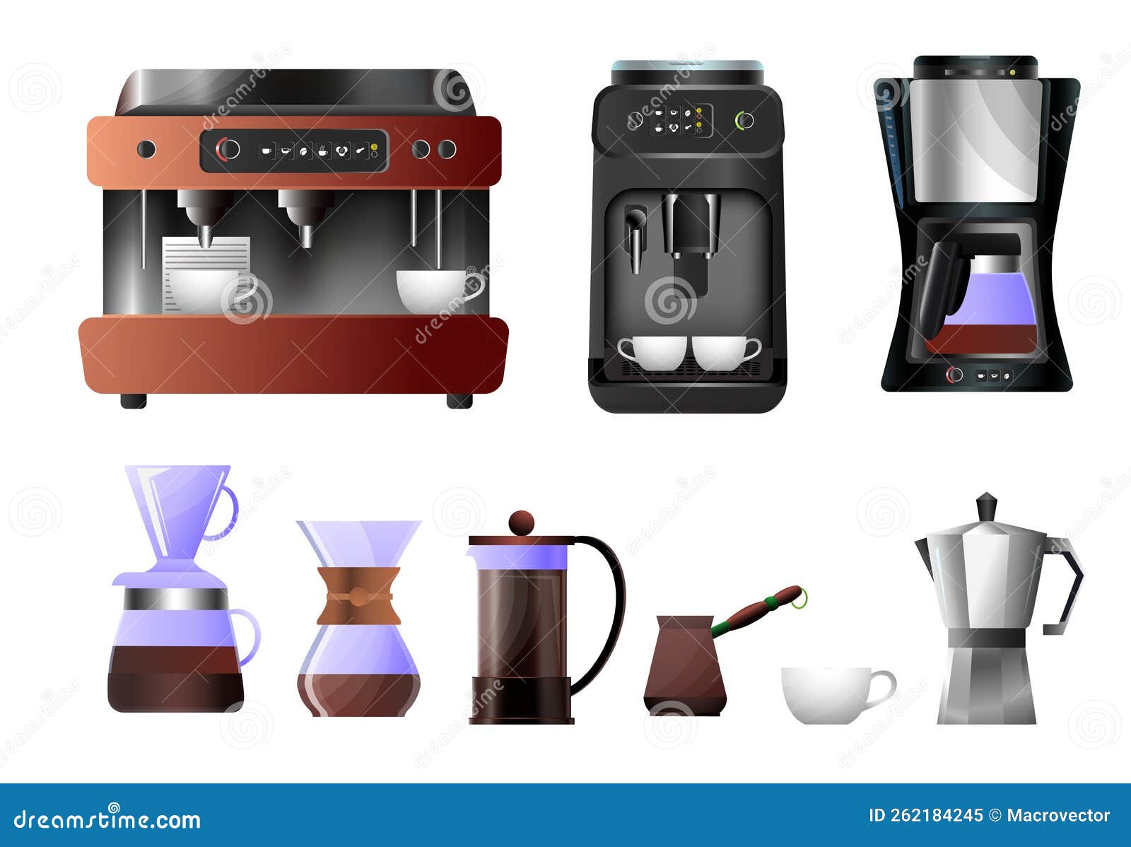 Coffee Equipment Set stock vector. Illustration of equipment - 262184245
