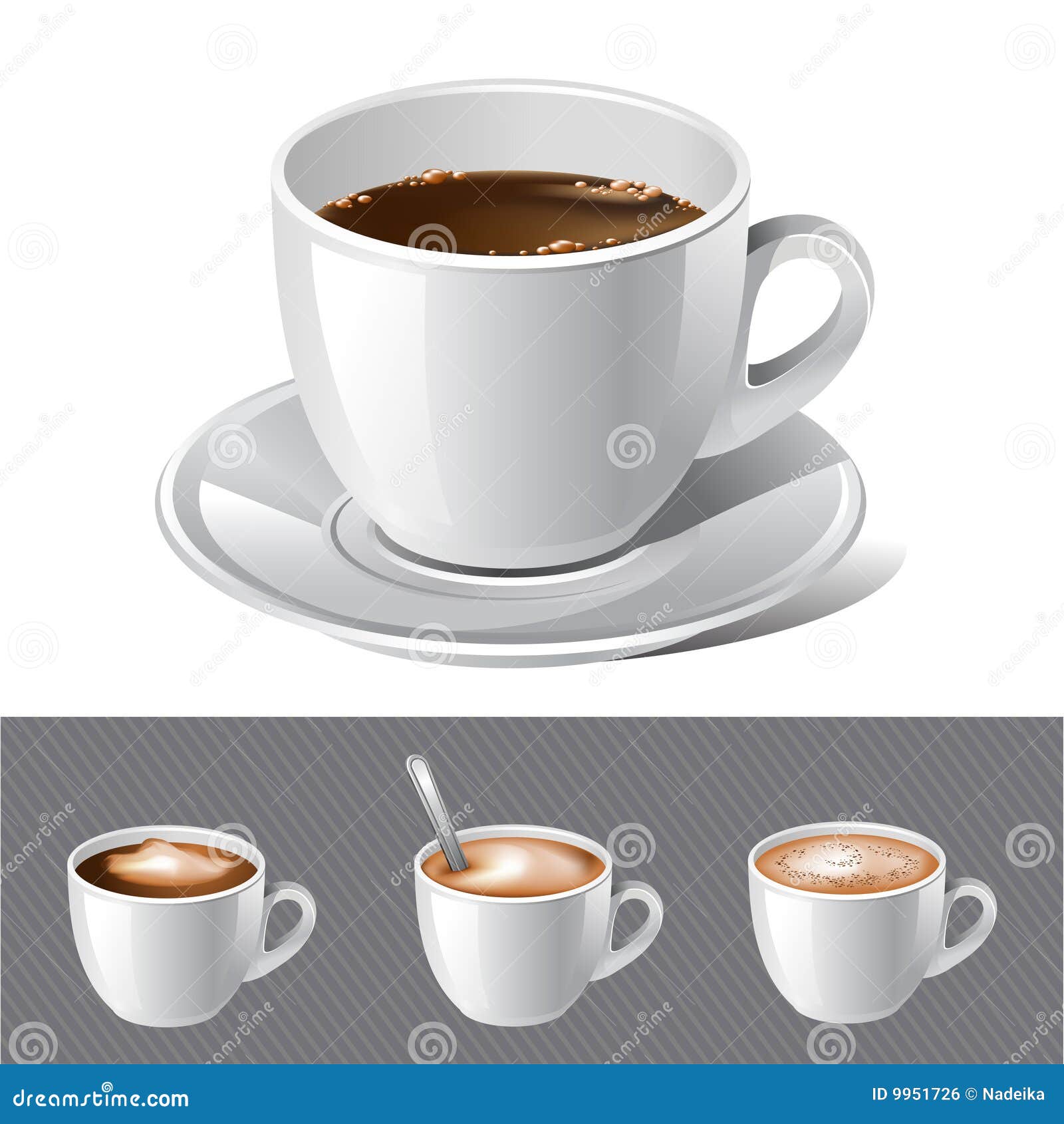 Coffee - Espresso , Cream , Latte , Mocha Stock Vector - Illustration ...