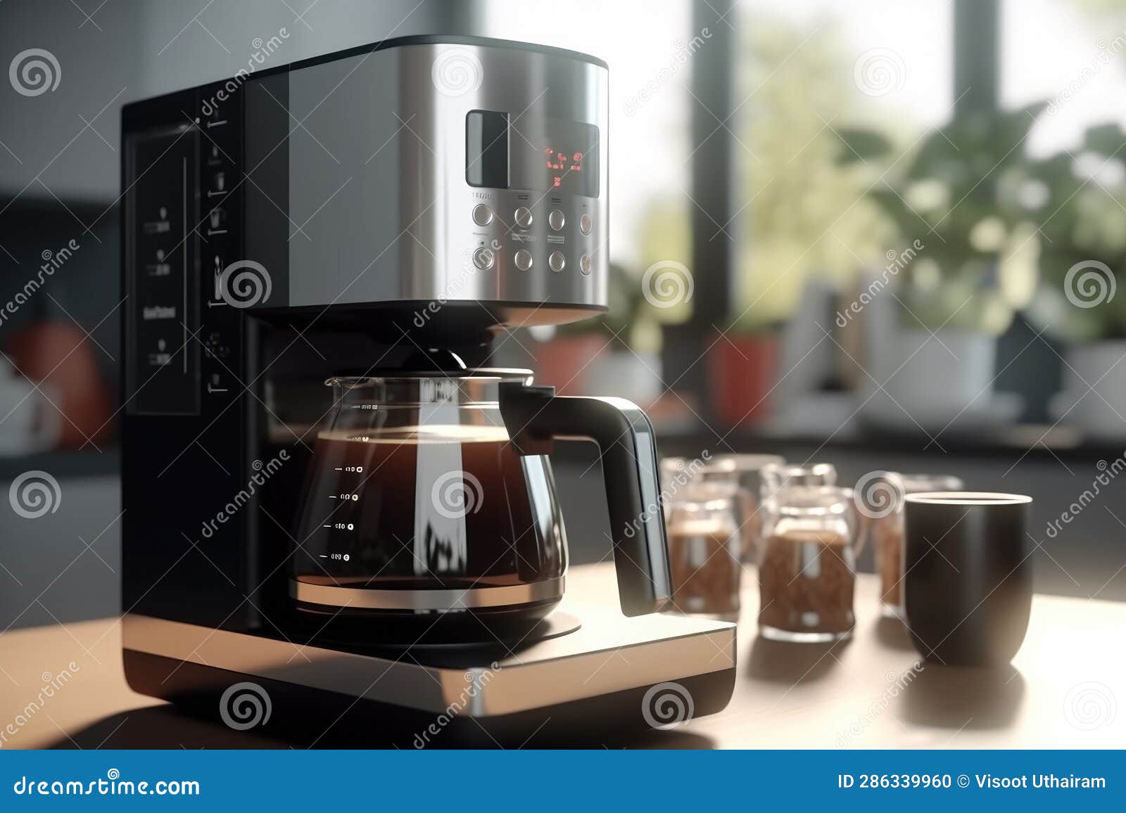 Coffee Espresso Machine in the Modern Kitchen Stock Illustration ...