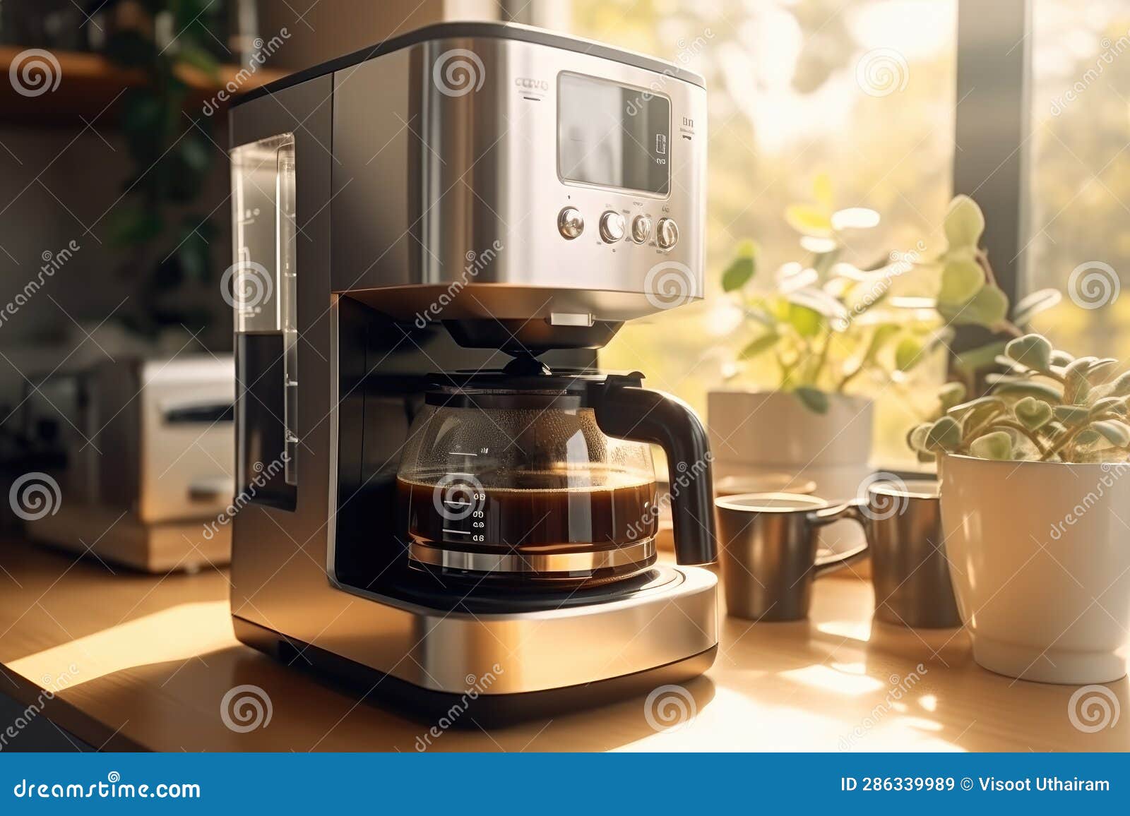 Coffee Espresso Machine in the Modern Kitchen Stock Illustration ...