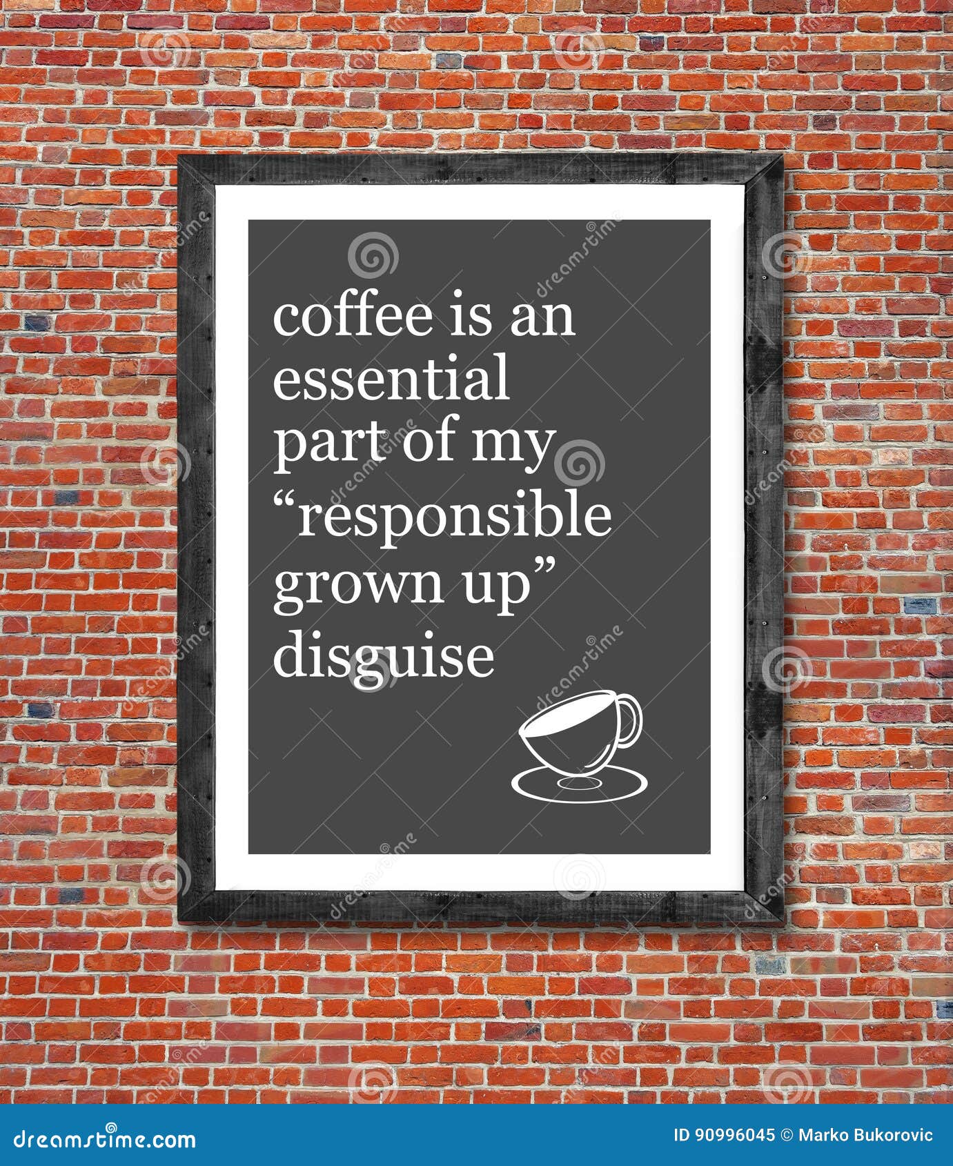 Coffee is an Essential Written in Picture Frame Stock Illustration ...