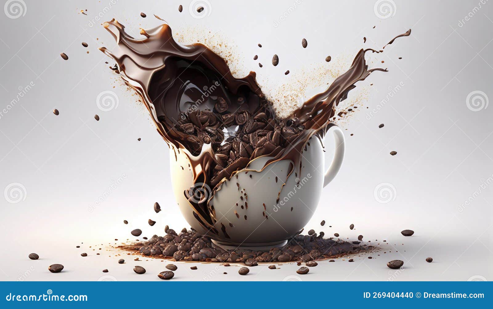 Coffee Explosion. Generative AI Stock Illustration - Illustration of ...