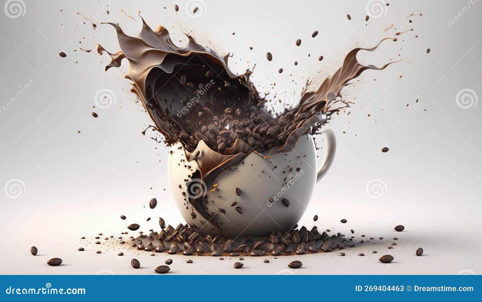 Coffee Explosion. Generative AI Stock Illustration - Illustration of ...