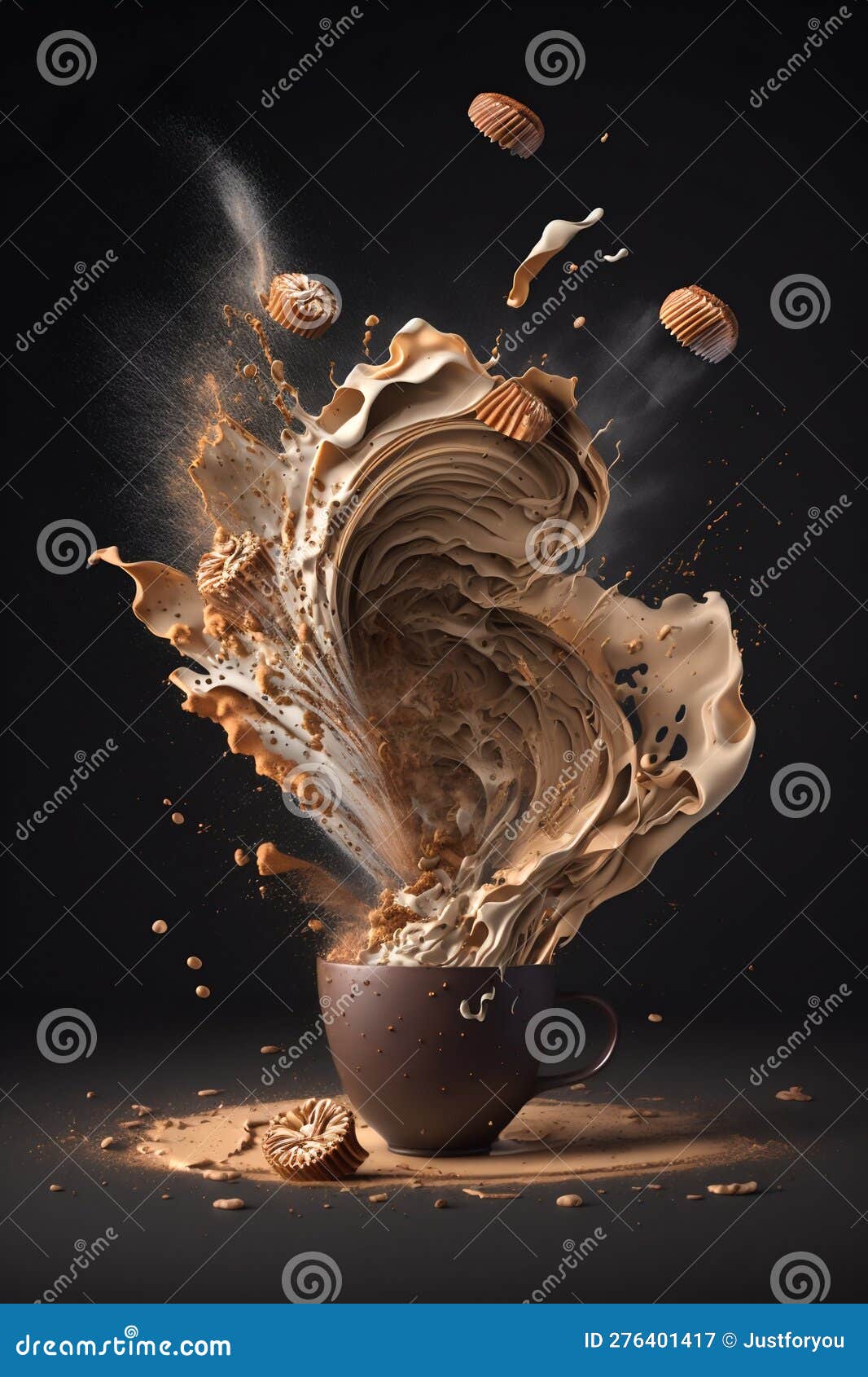 Coffee Explosion Splash. Generative Ai Stock Illustration ...