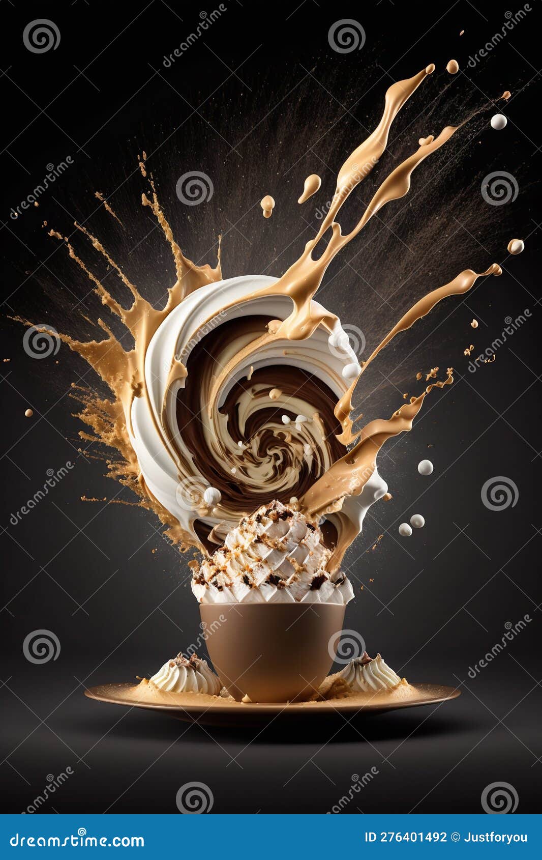 Coffee Explosion Splash. Generative Ai Stock Illustration ...