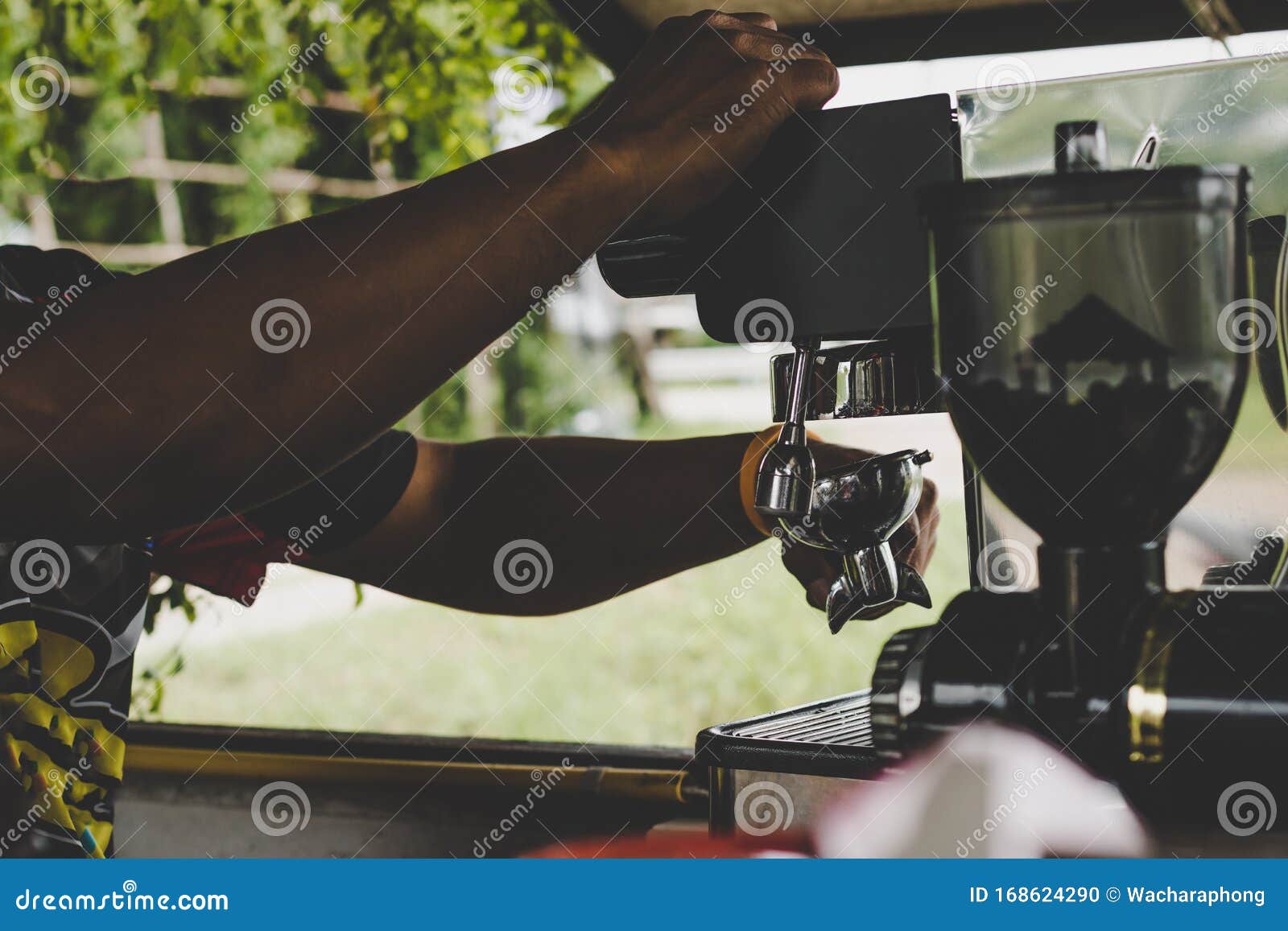 Coffee extraction stock photo. Image of caffeine, cafe - 168624290