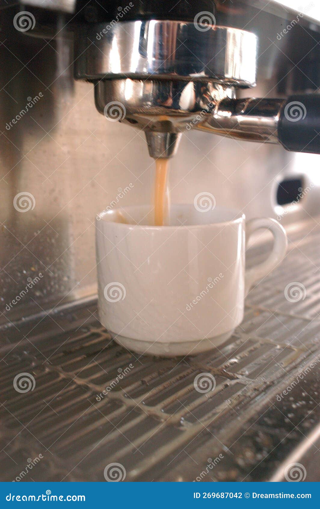 Coffee Extraction from Professional Coffee Machine Stock Photo - Image ...