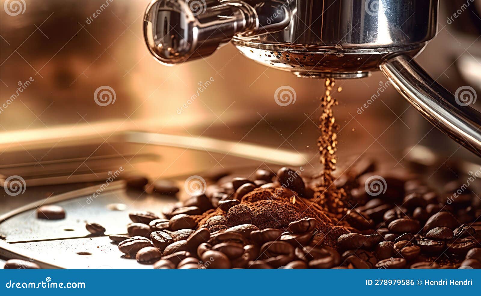 Coffee Extraction from Professional Coffee Machine. Generative a Stock ...