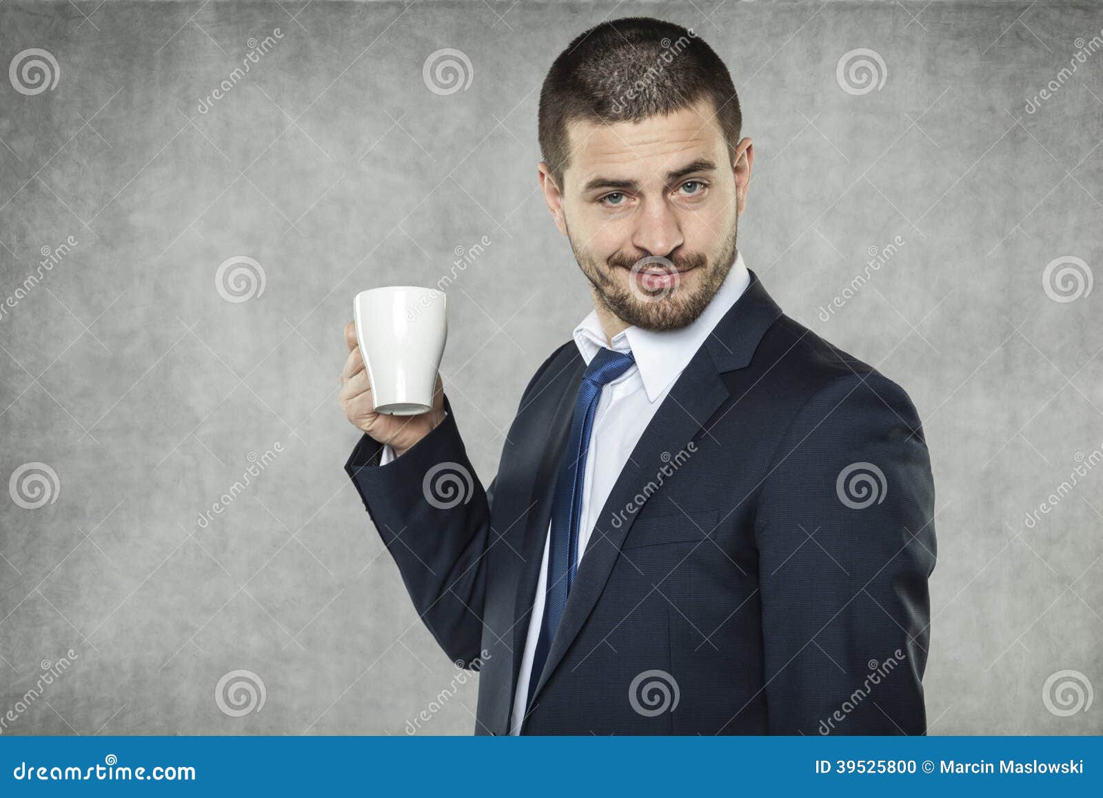 Coffee Face from Handsome Business Man Stock Photo - Image of coffee ...