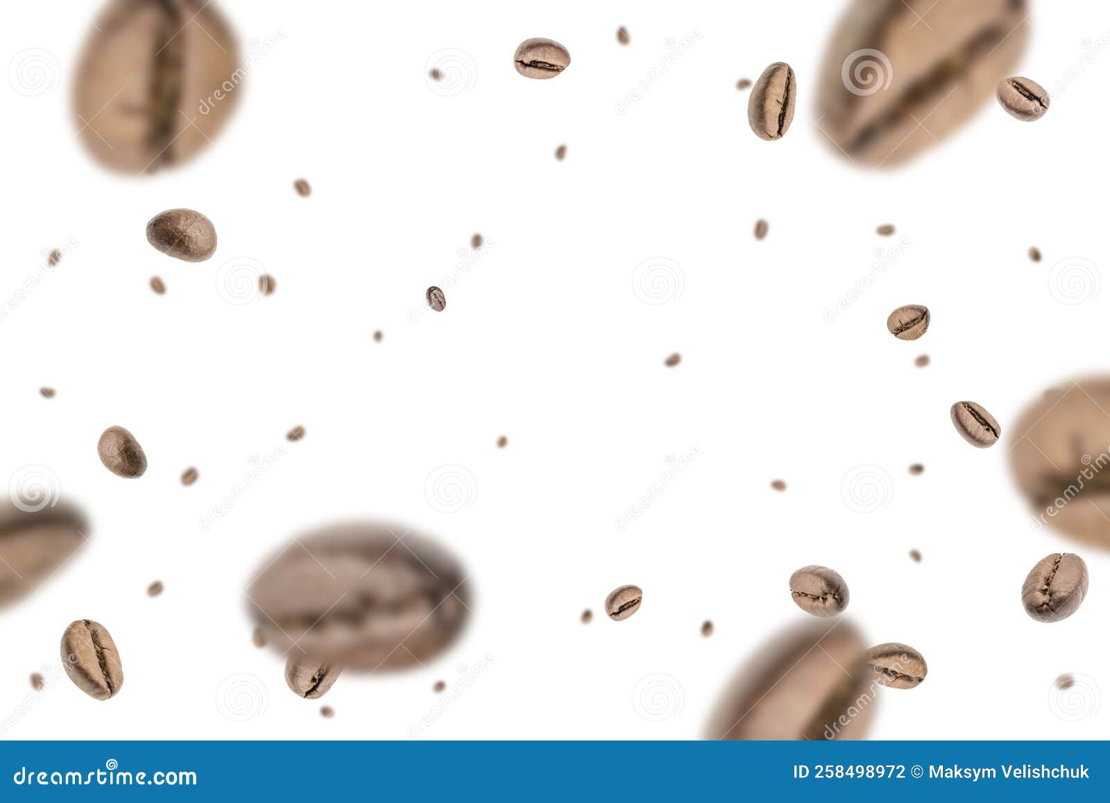 Coffee Falling Bean Background. Black Espresso Coffee Bean Flying on ...