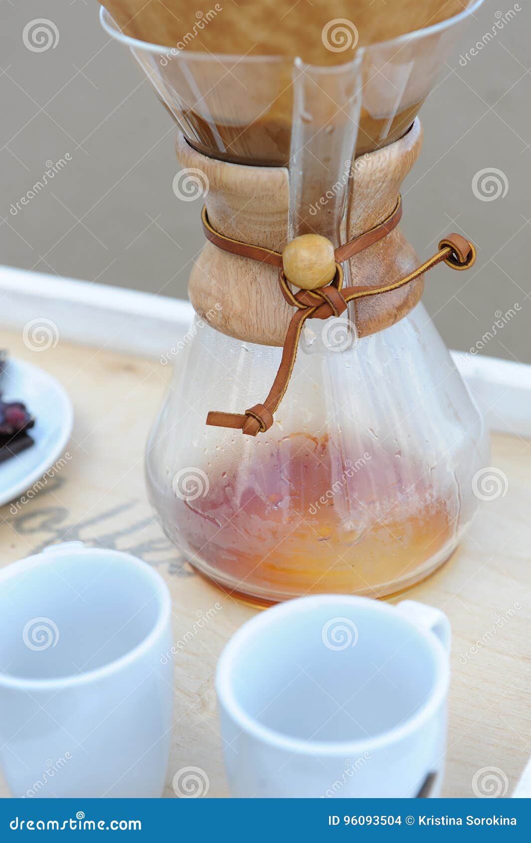 Coffee in the Filter on a Tray in the Nature Stock Photo - Image of ...
