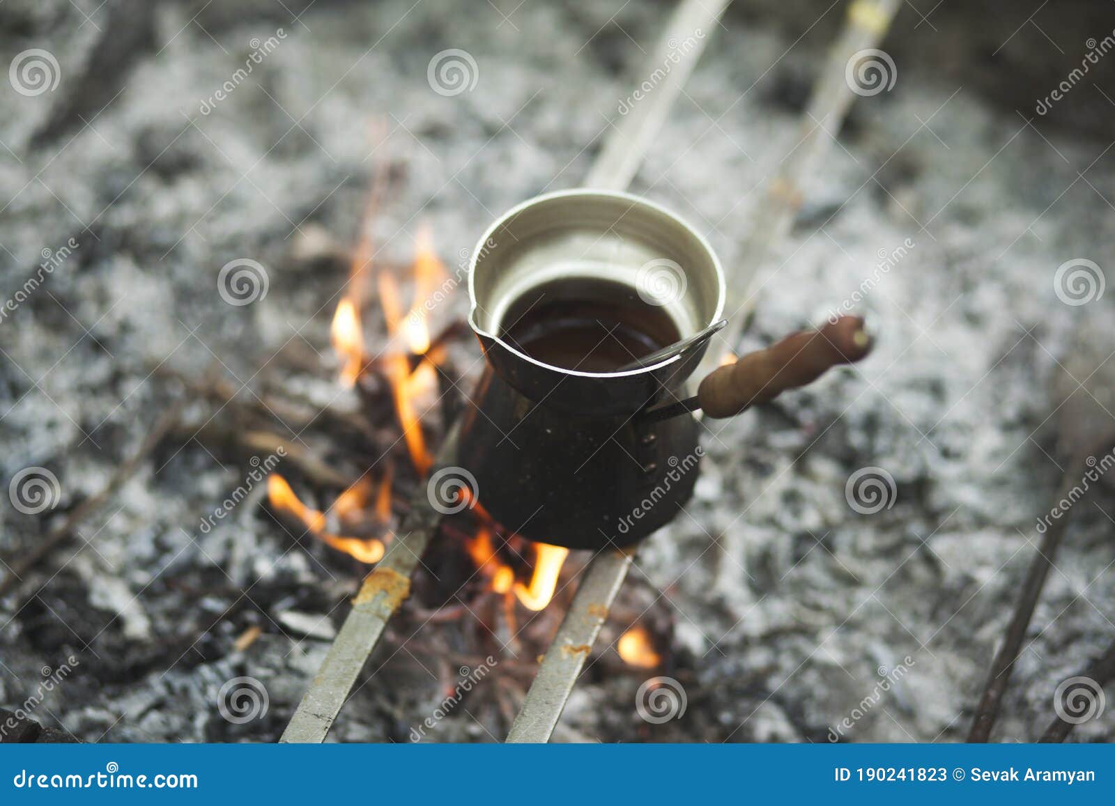 Coffee by the Fire in Nature Stock Image - Image of outdoor, tourism ...