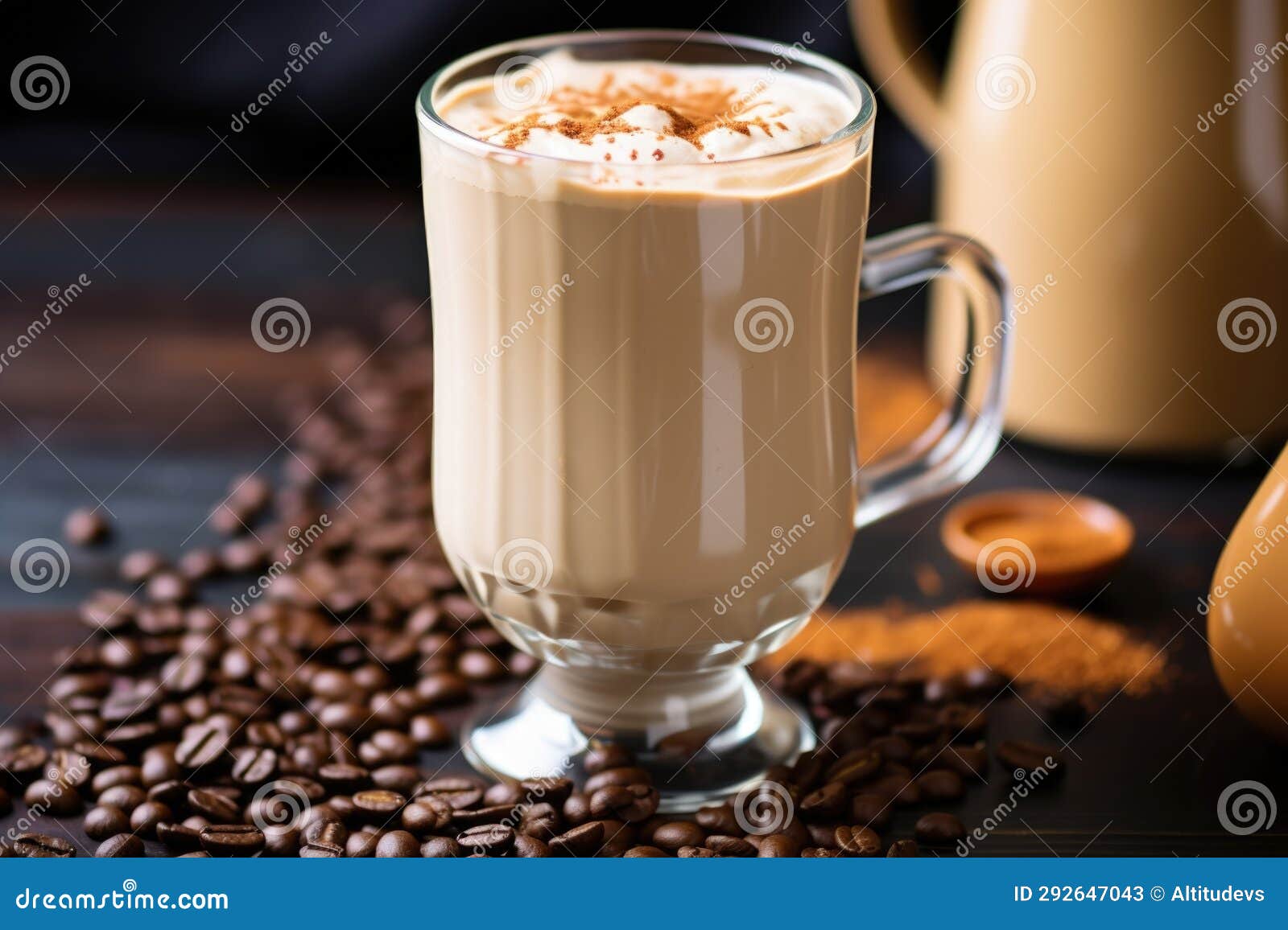 Coffee Flavored Milkshake in a Glass Mug Stock Image - Image of cream ...