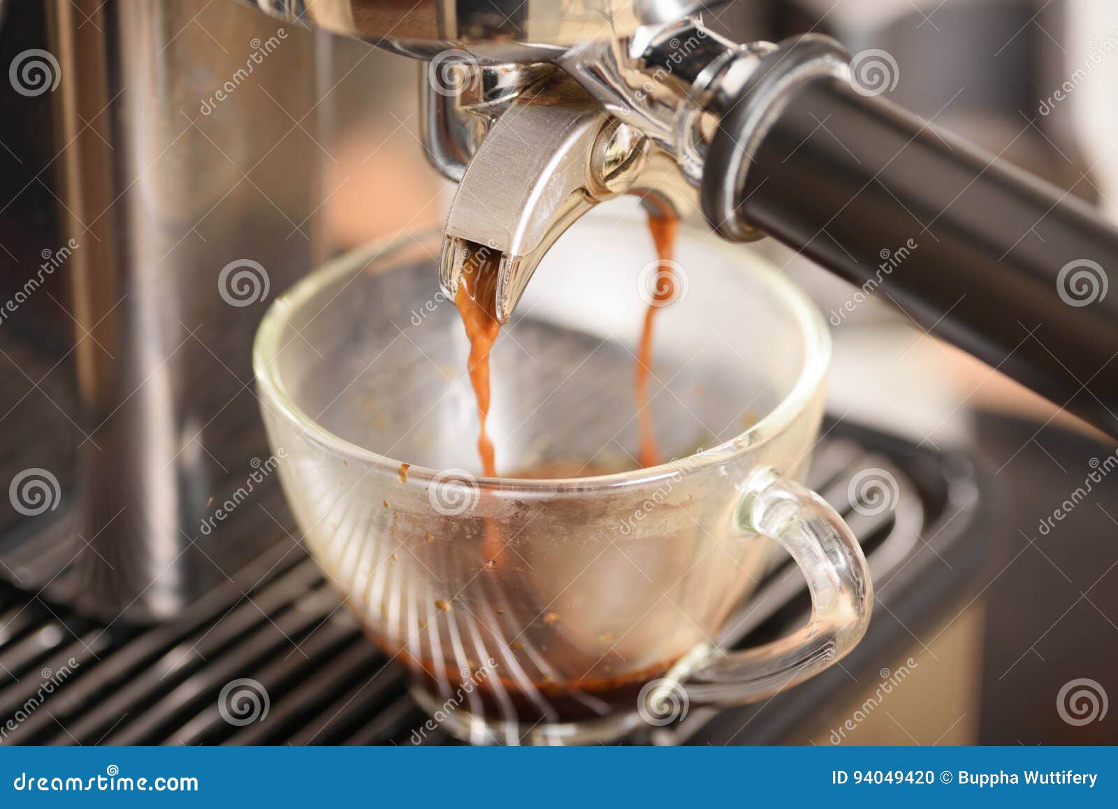 Coffee flowing into a cup stock photo. Image of cafe - 94049420