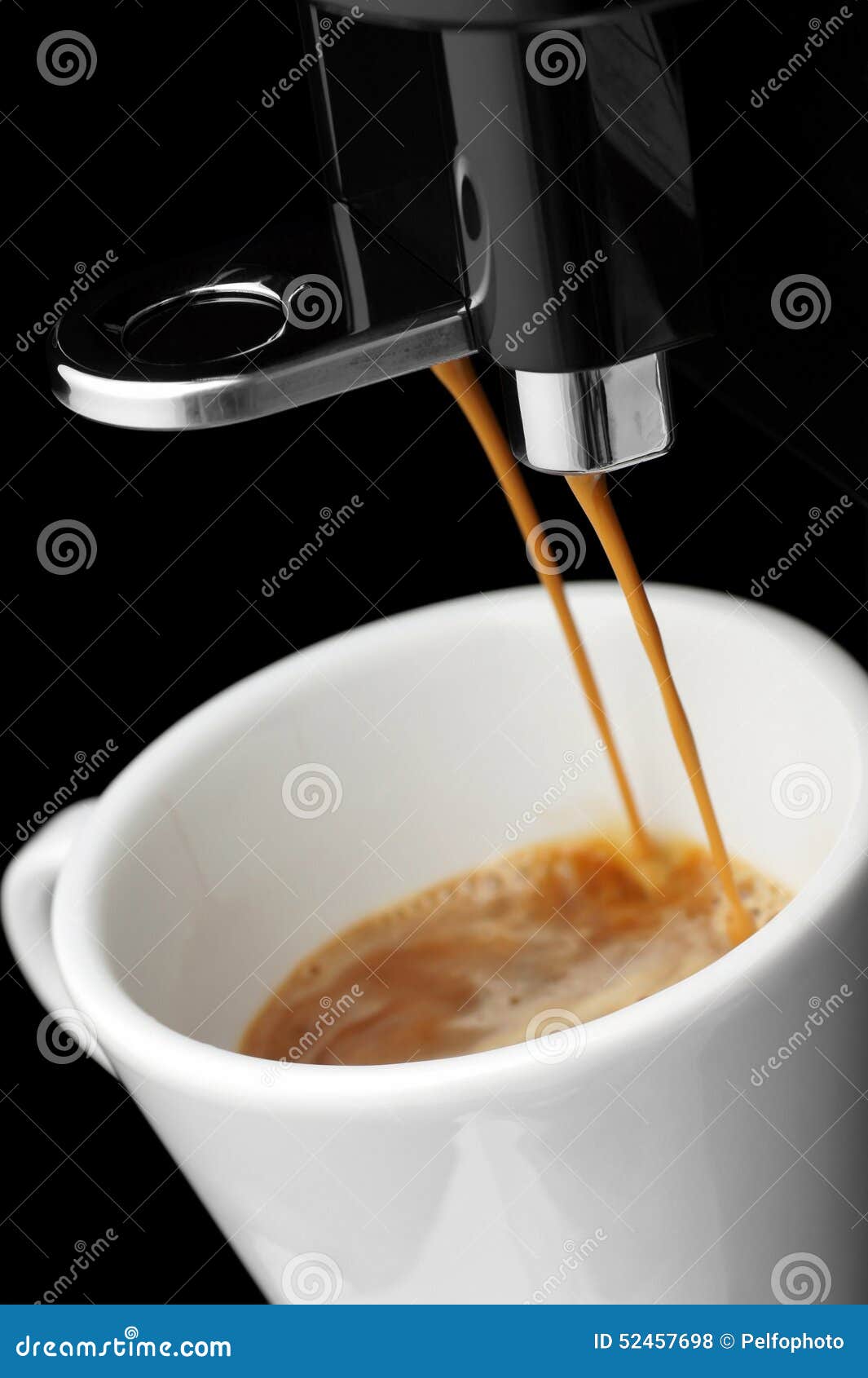Coffee Flows Out of the Coffee Machine. Stock Photo - Image of ...