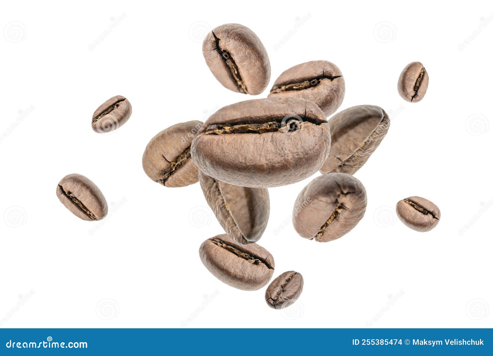 Coffee Flying Bean Background. Black Espresso Grain Falling. Rustic ...