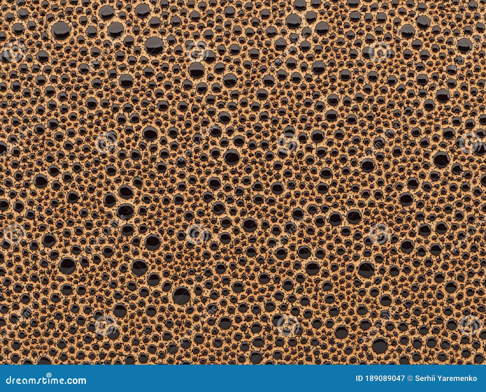 Coffee Foam Texture with Bubbles, Close Up Top View. Stock Illustration ...
