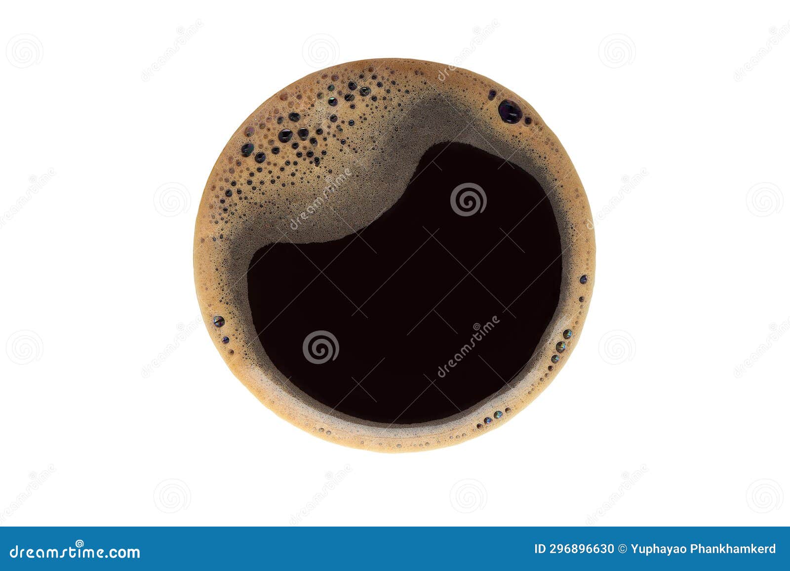 Coffee Foam Texture. Top View Full Espresso Coffee Cup Isolated on ...