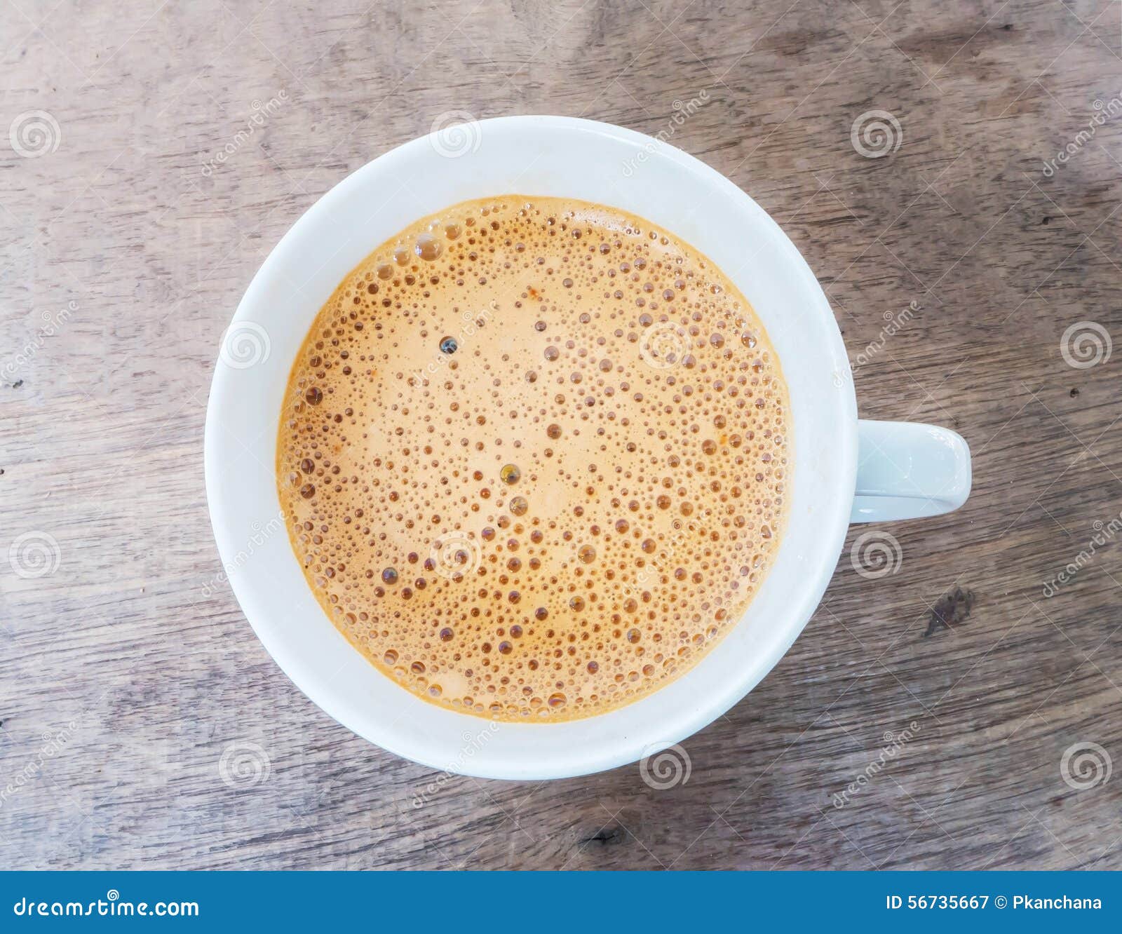 Coffee with foam on top stock image. Image of wooden - 56735667