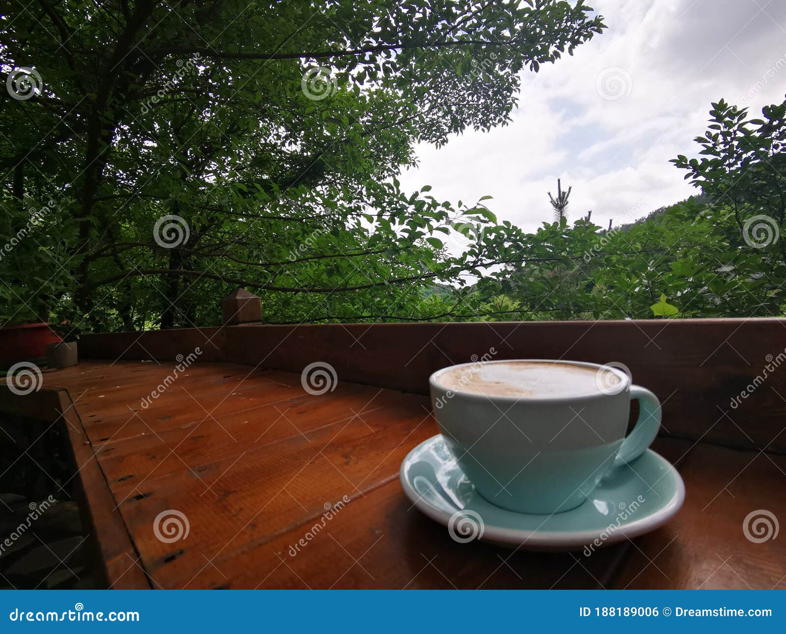 Coffee in forest stock photo. Image of forest, table - 188189006