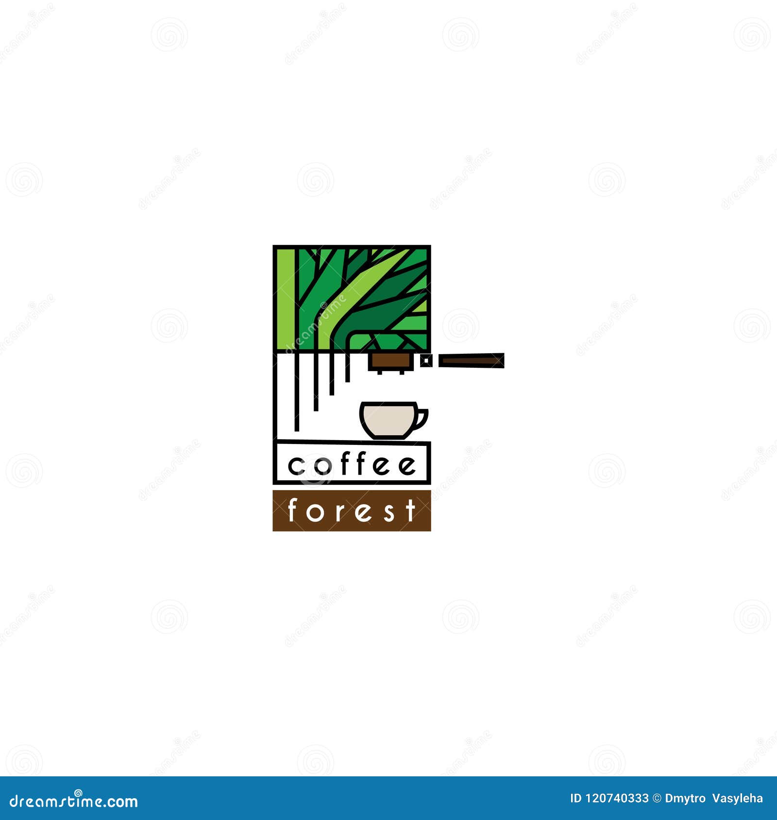 Coffee forest logo stock vector. Illustration of lion - 120740333