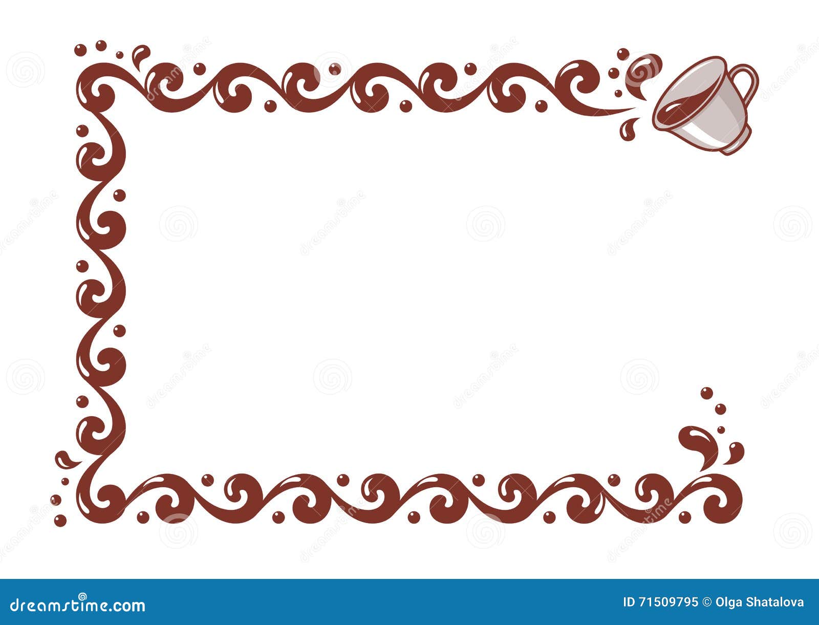 Coffee frame stock vector. Illustration of curl, brown - 71509795
