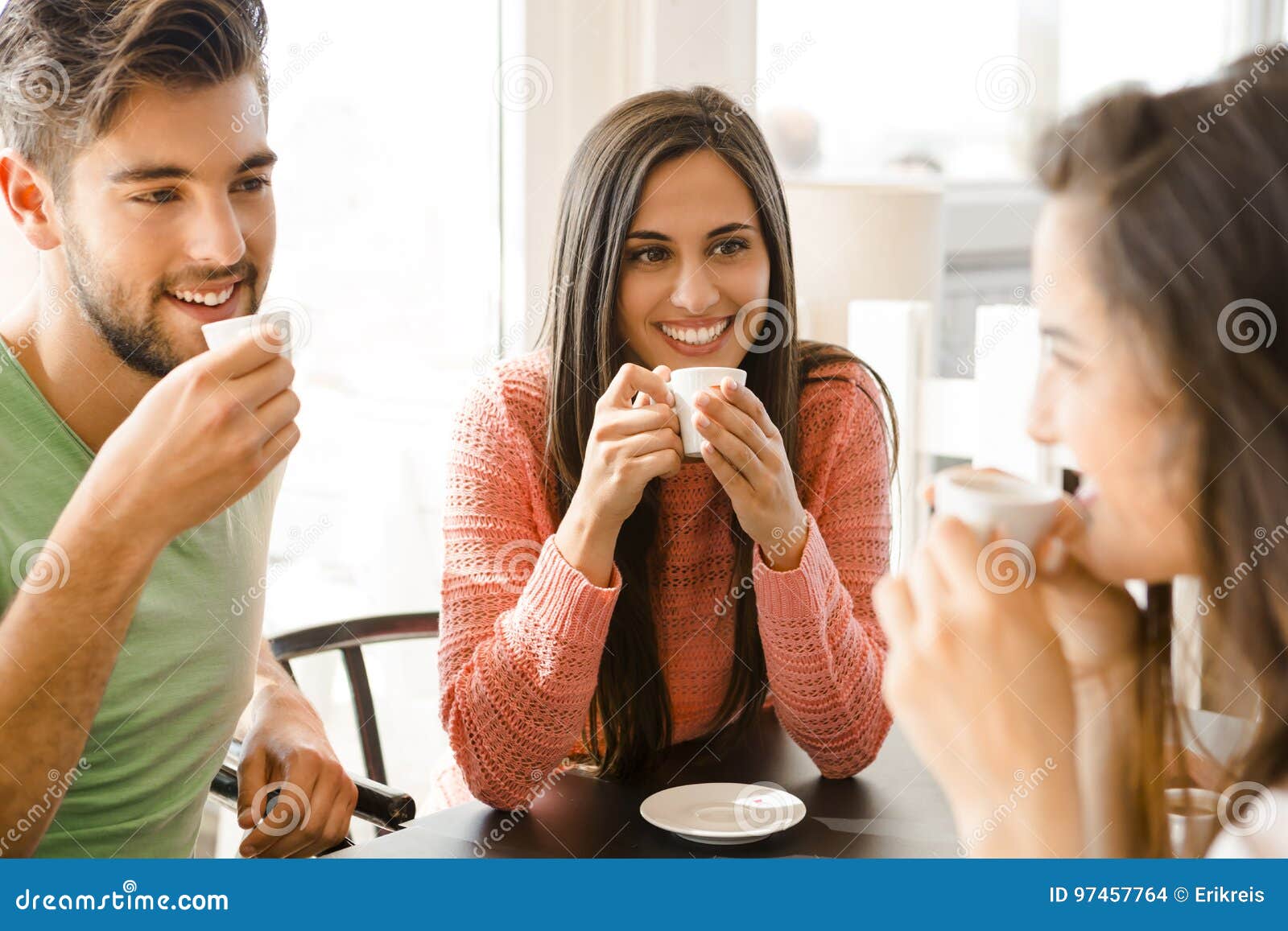 A coffee with friends stock photo. Image of chatting - 97457764