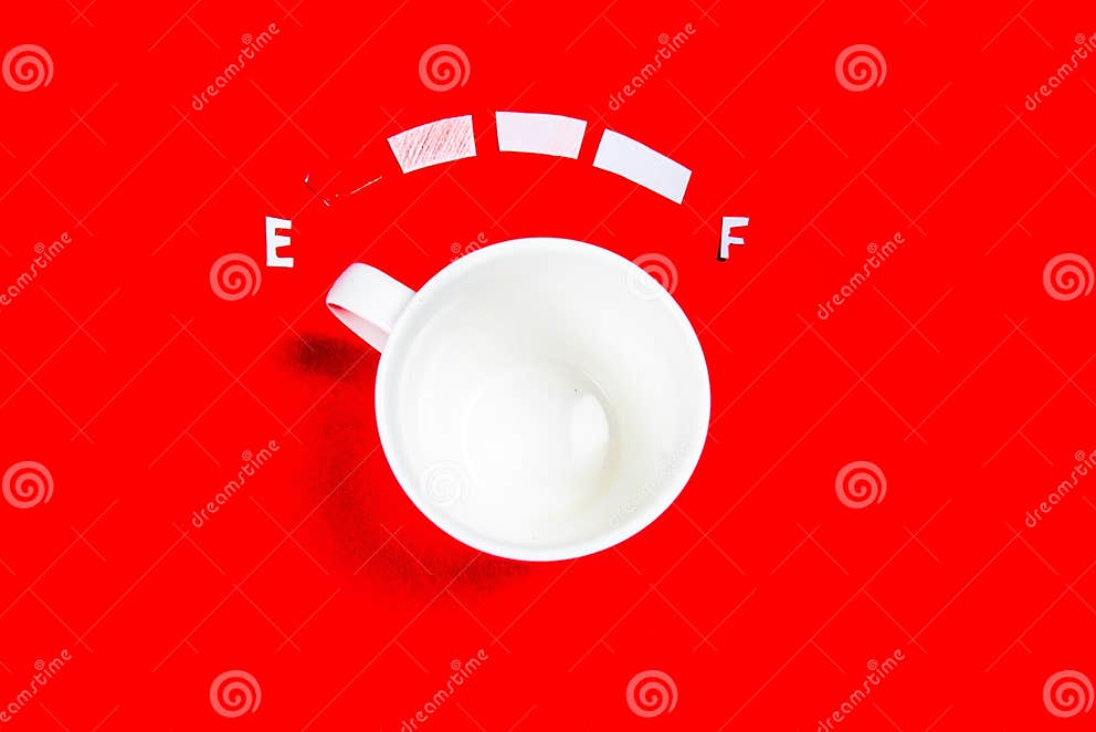 Coffee is a Fuel Concept - a Cup on a Red Background Stock Illustration ...